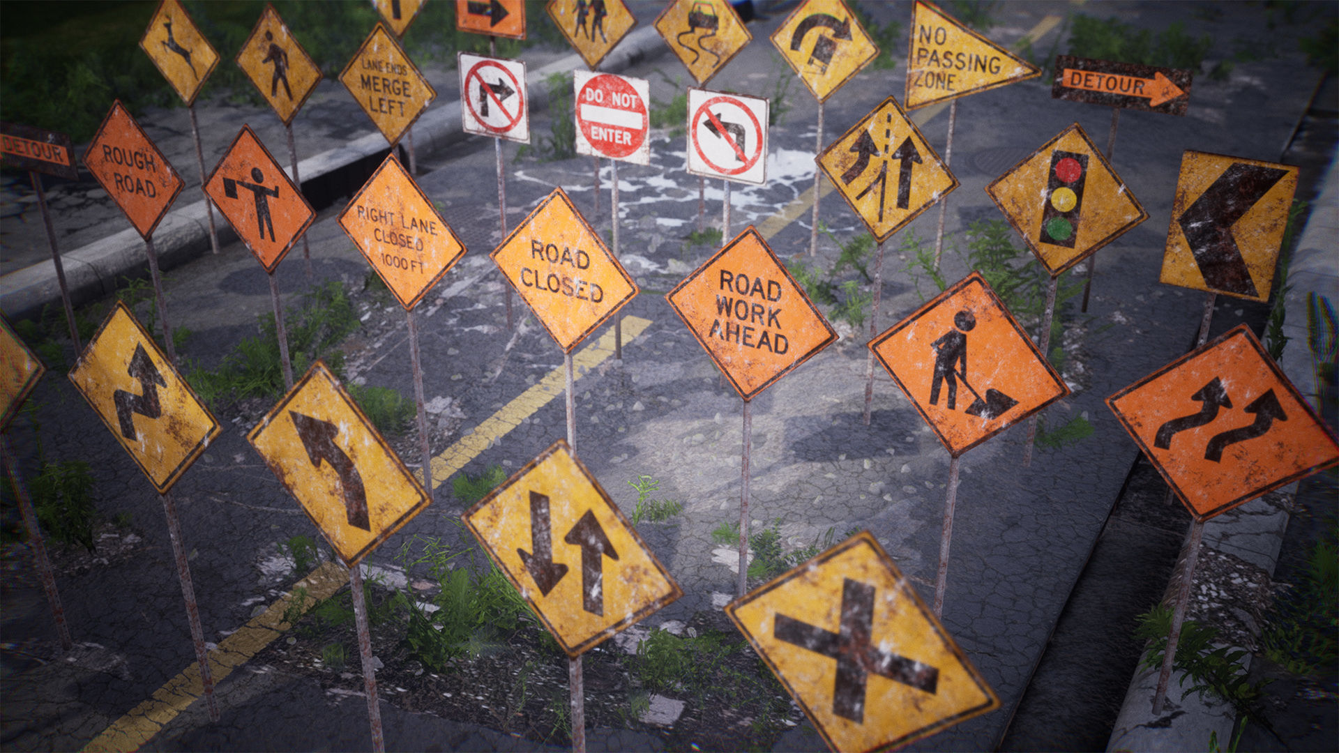 3D model Road Signs Package 120 Assets VR / AR / low-poly | CGTrader