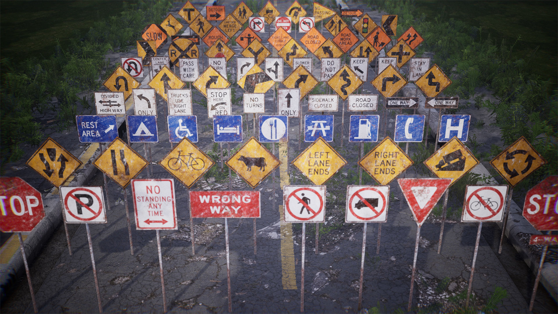3D model Road Signs Package 120 Assets VR / AR / low-poly | CGTrader