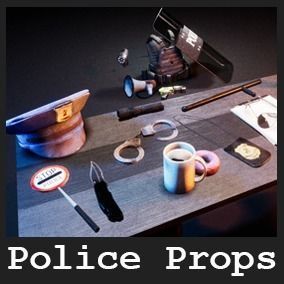 3D model Police Props 23 Assets VR / AR / low-poly | CGTrader