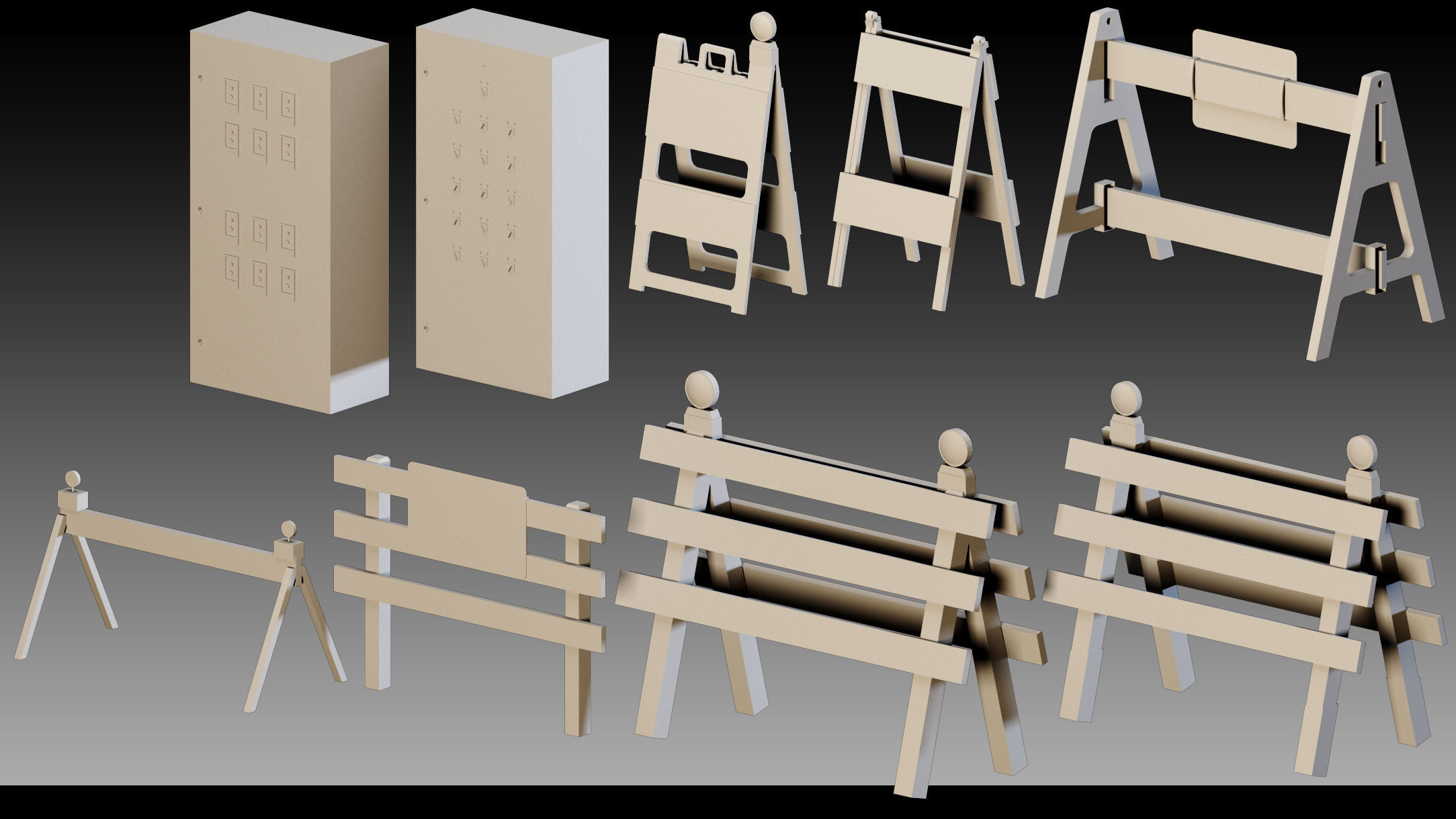 3D model 102 Urban Props- Vol 02- Kitbash- High detail 3d models VR ...