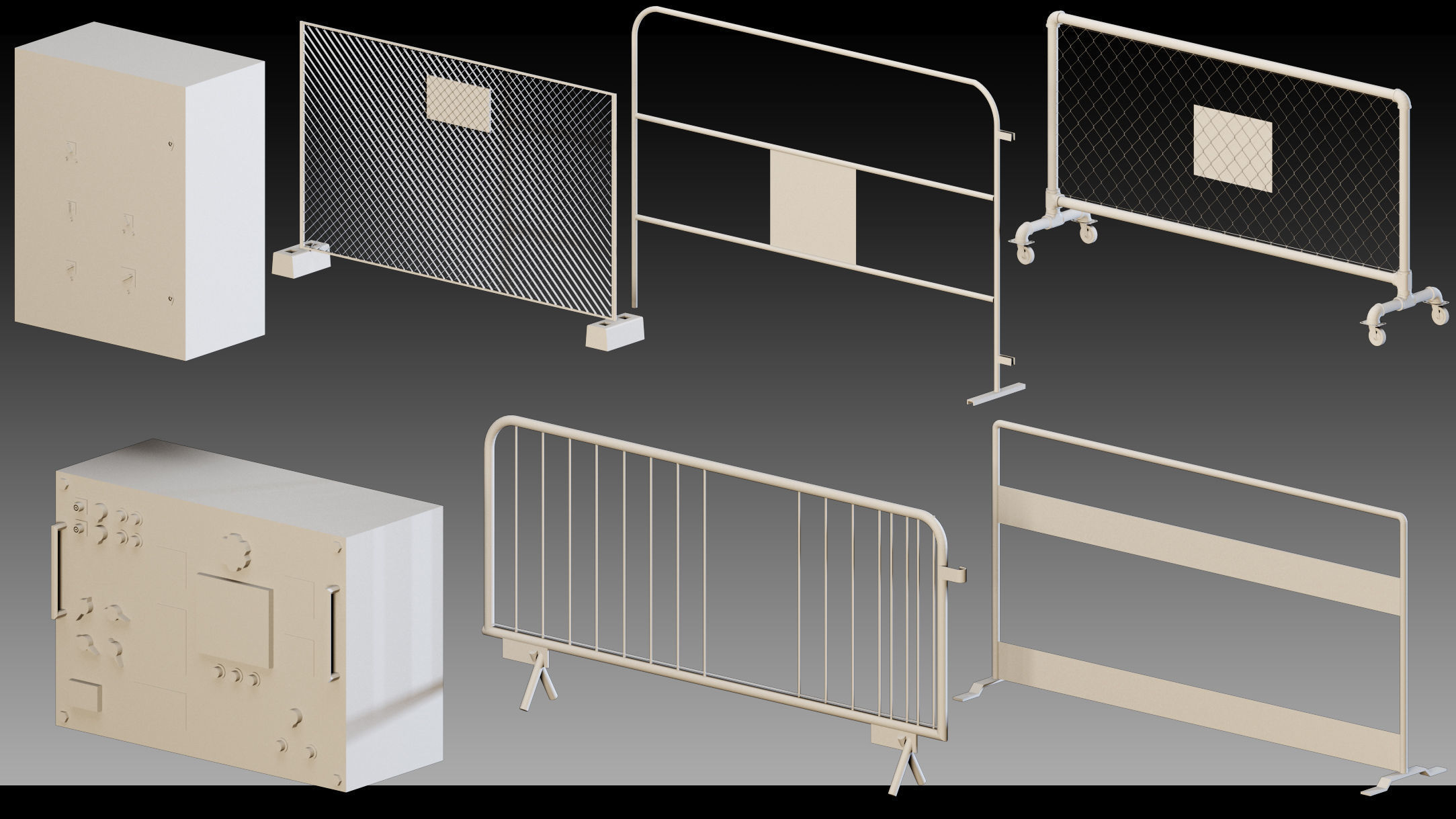 3D model 102 Urban Props- Vol 02- Kitbash- High detail 3d models VR ...