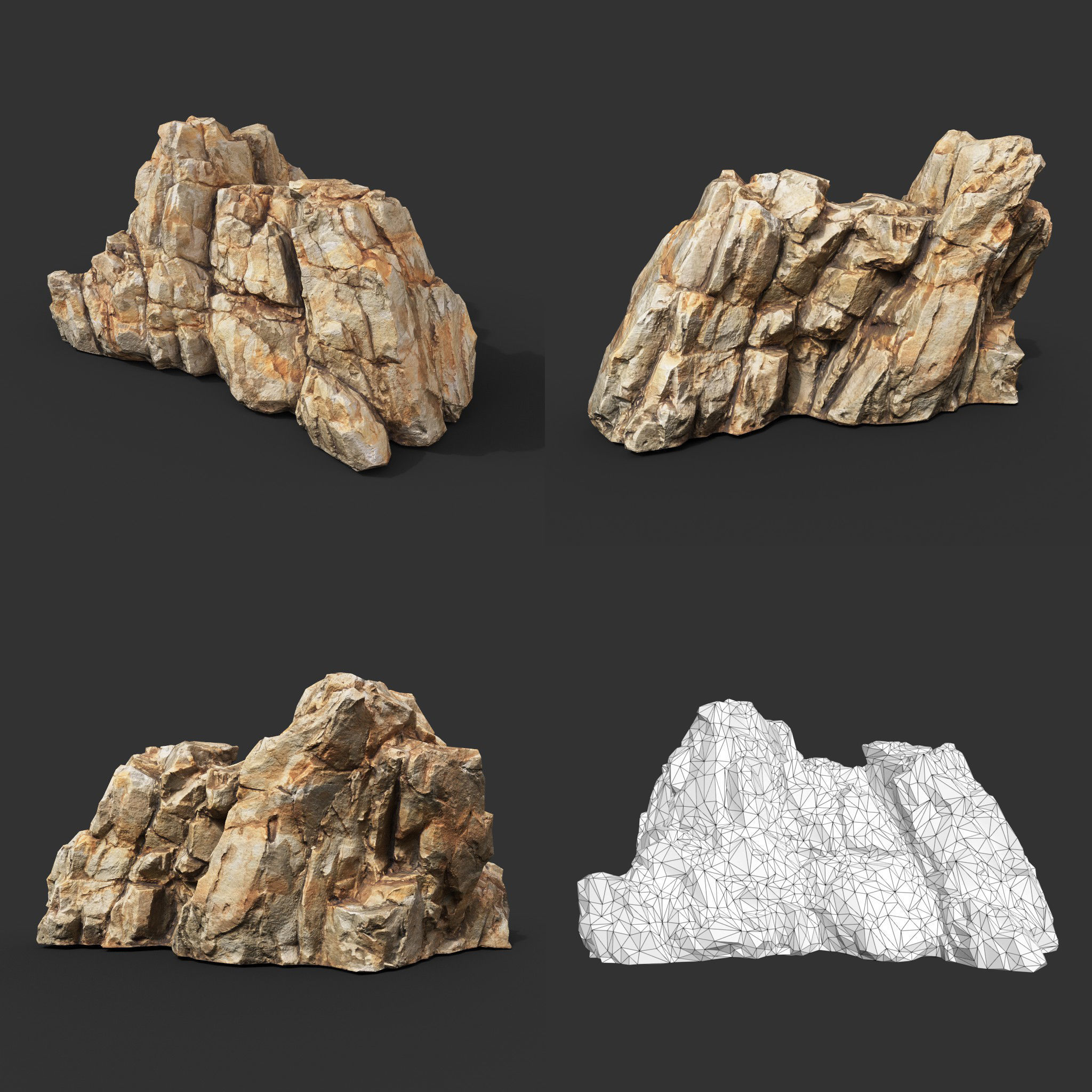 3D model Sharp Rock Formation 221109 - Ultra HD 16K Texture VR / AR ...
