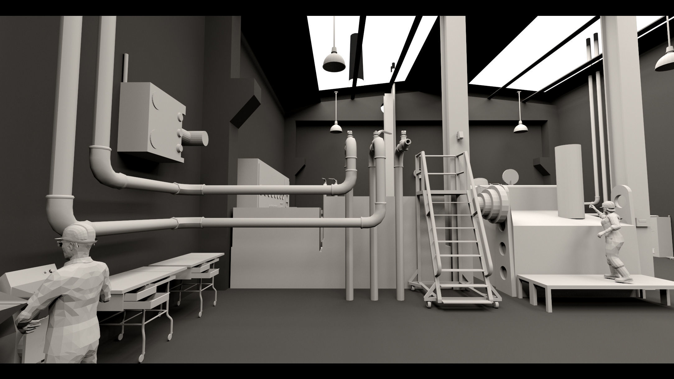 3D model Interior Factory- Vol 06- High detail 3d models VR / AR / low ...