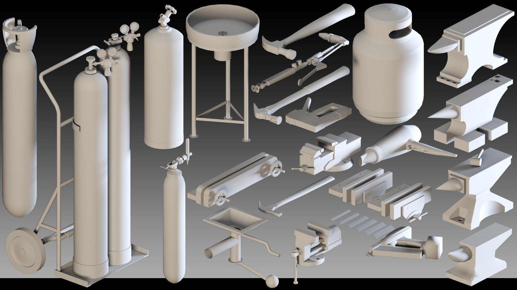 106 Blacksmithing Tools- Kitbash- High detail 3d models 3D model | CGTrader