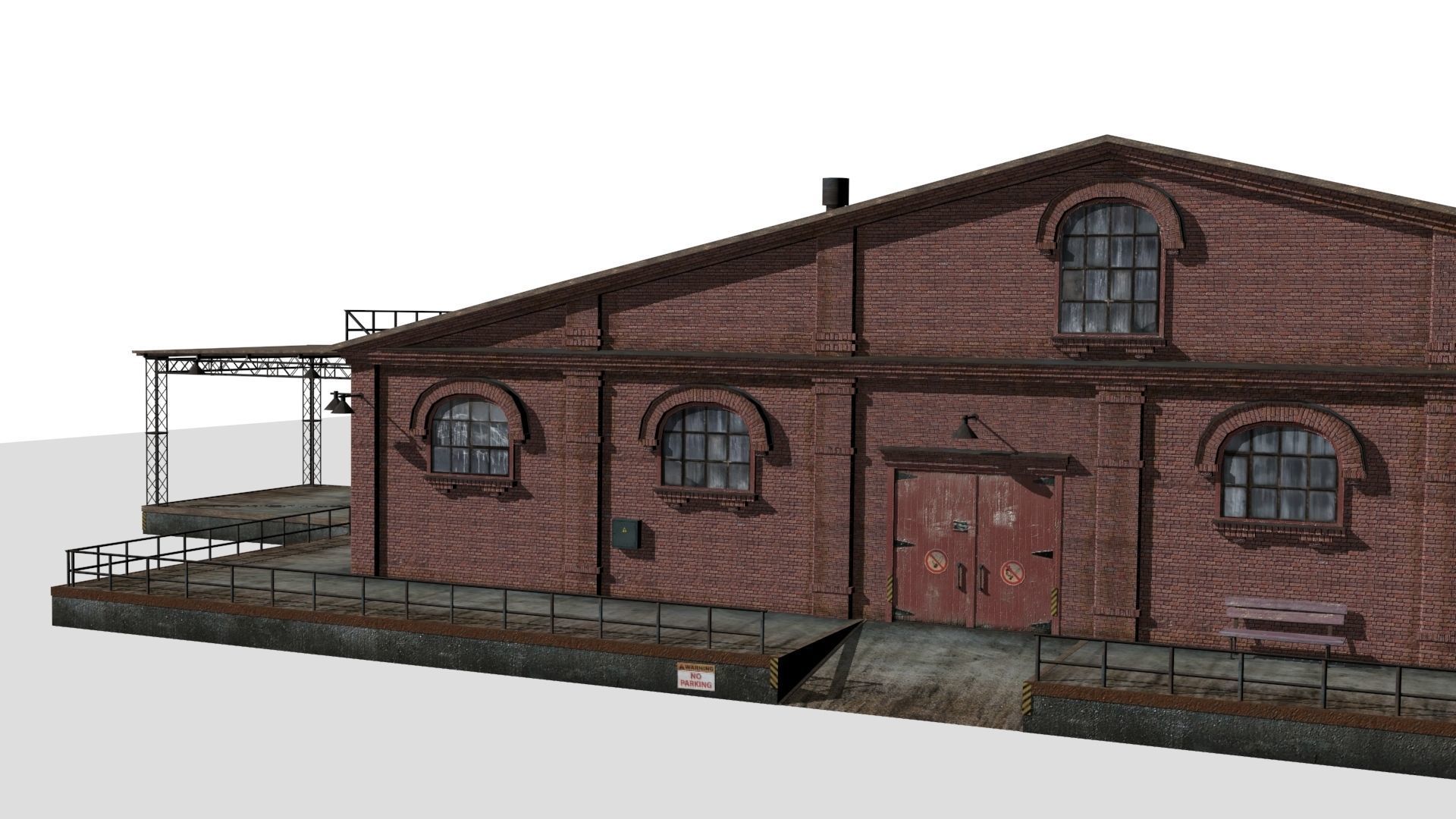 3D model Old brick warehouse VR / AR / low-poly | CGTrader