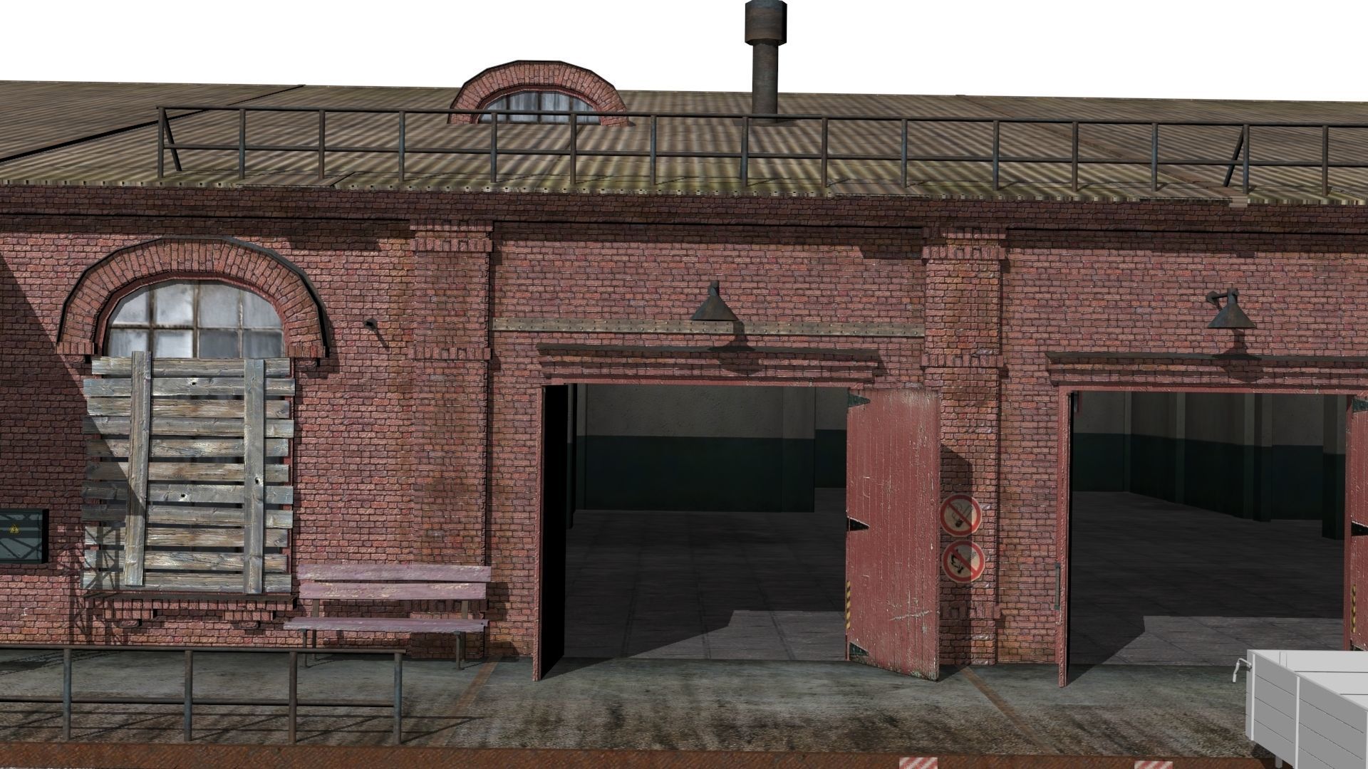 3D model Old brick warehouse VR / AR / low-poly | CGTrader
