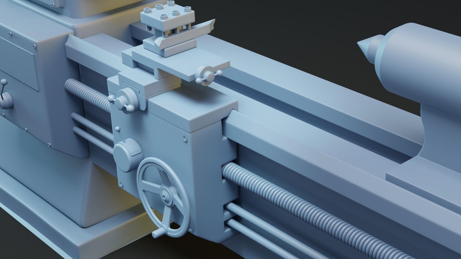 Old Lathe Machine free 3D model 3D printable | CGTrader