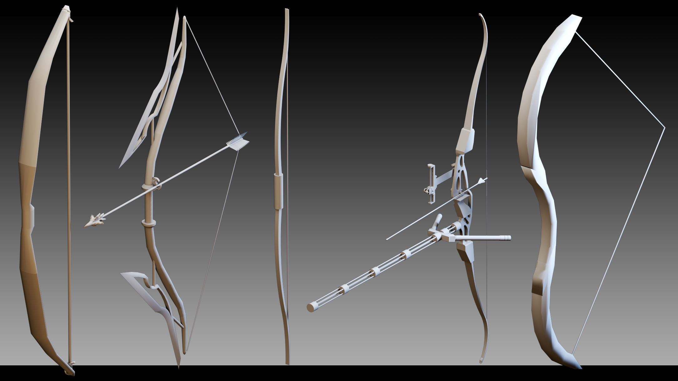 3D model 87 Bows and Arrows- Kitbash- High detail 3d models VR / AR ...