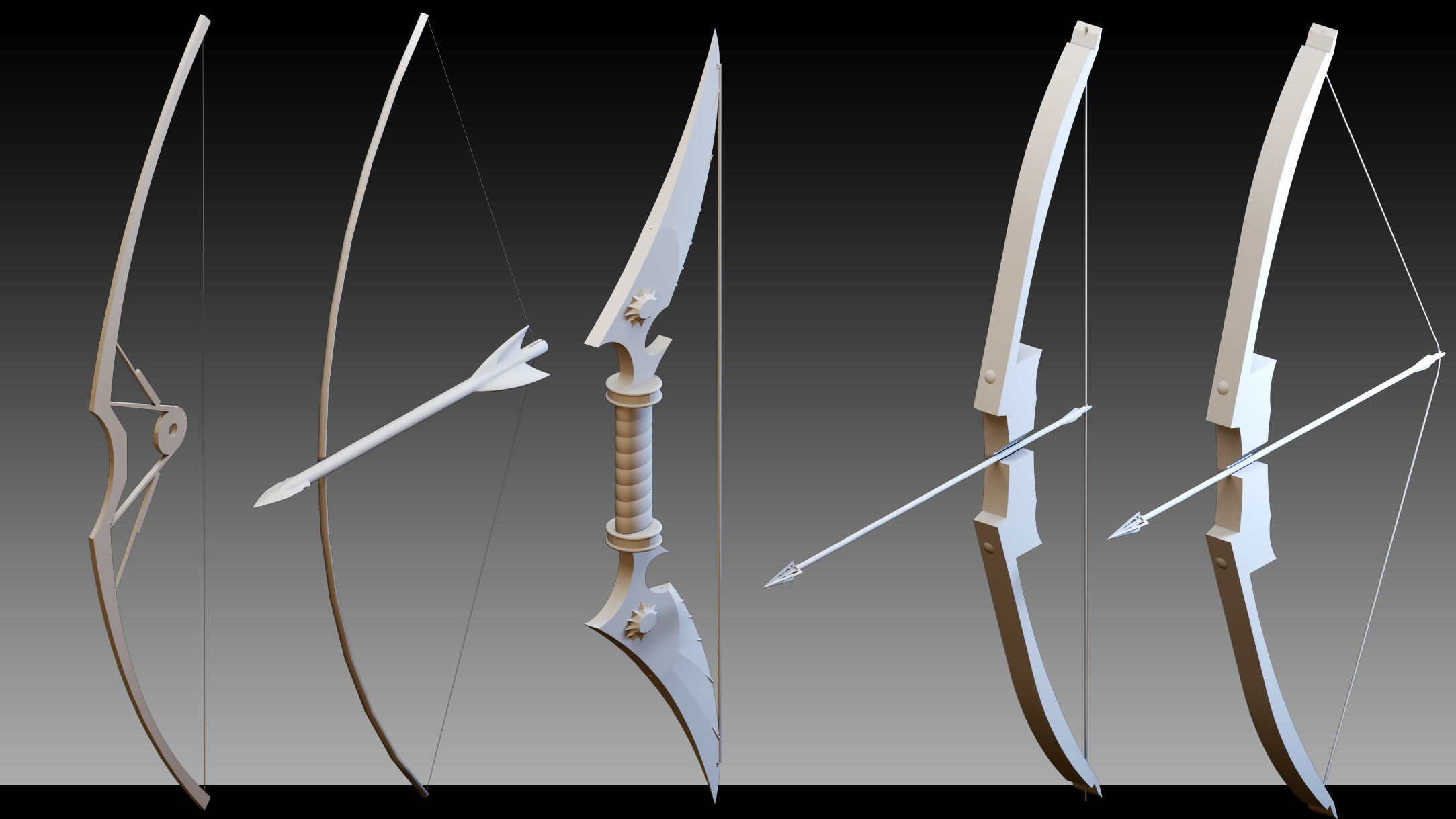 3D model 87 Bows and Arrows- Kitbash- High detail 3d models VR / AR ...