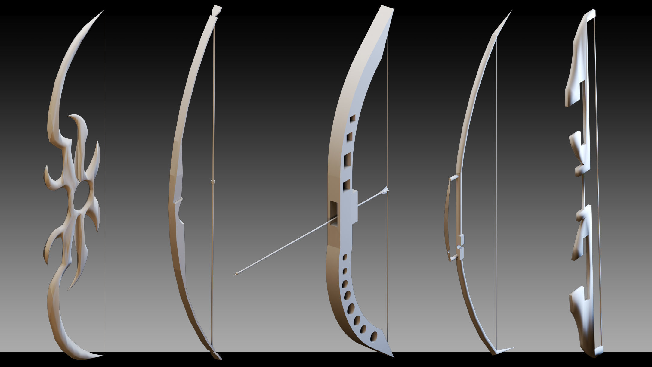 3D model 87 Bows and Arrows- Kitbash- High detail 3d models VR / AR ...