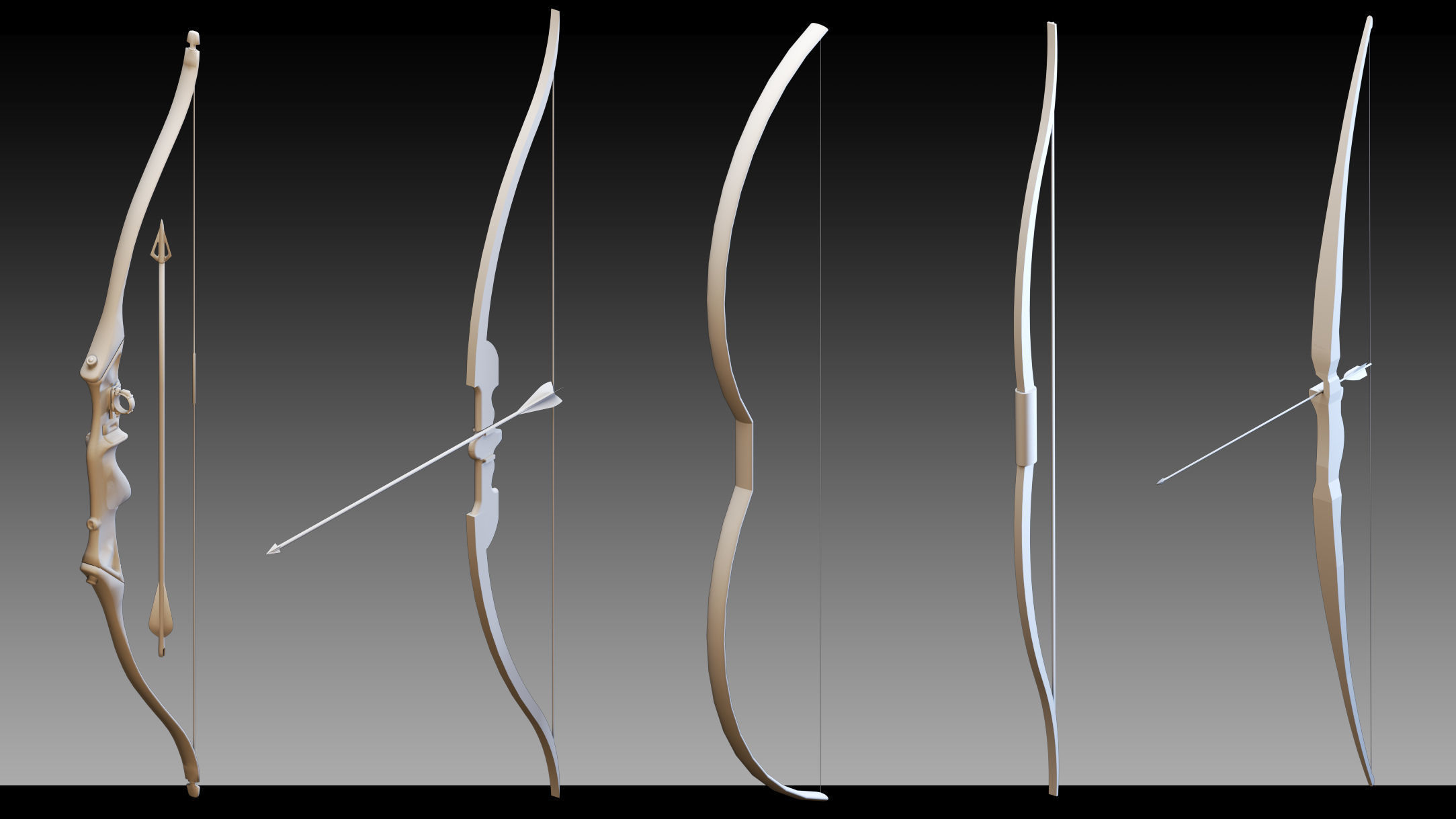 3D model 87 Bows and Arrows- Kitbash- High detail 3d models VR / AR ...