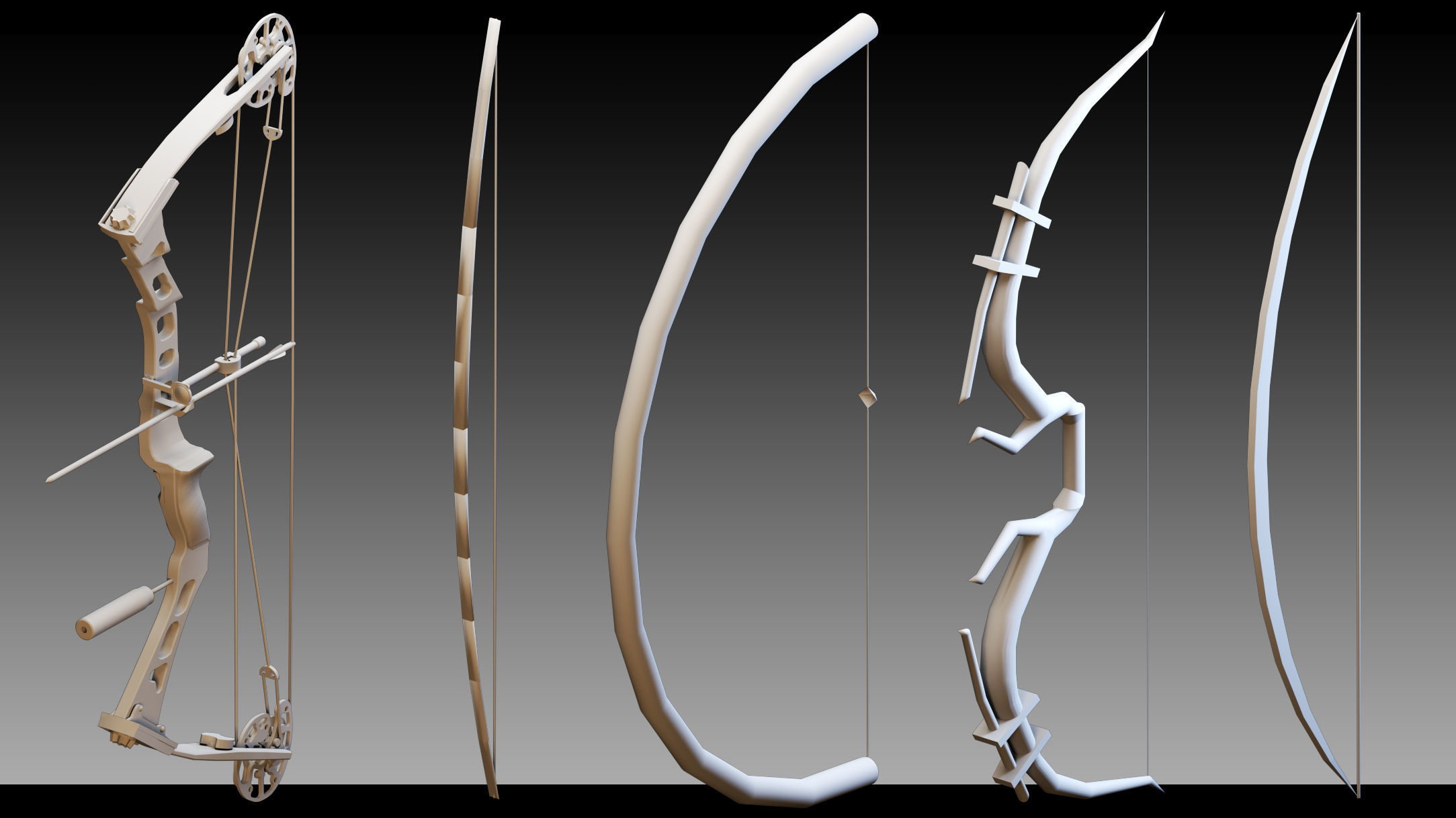 3D model 87 Bows and Arrows- Kitbash- High detail 3d models VR / AR ...