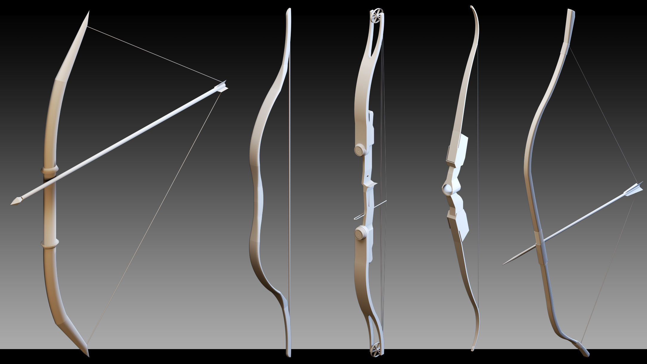 3D model 87 Bows and Arrows- Kitbash- High detail 3d models VR / AR ...