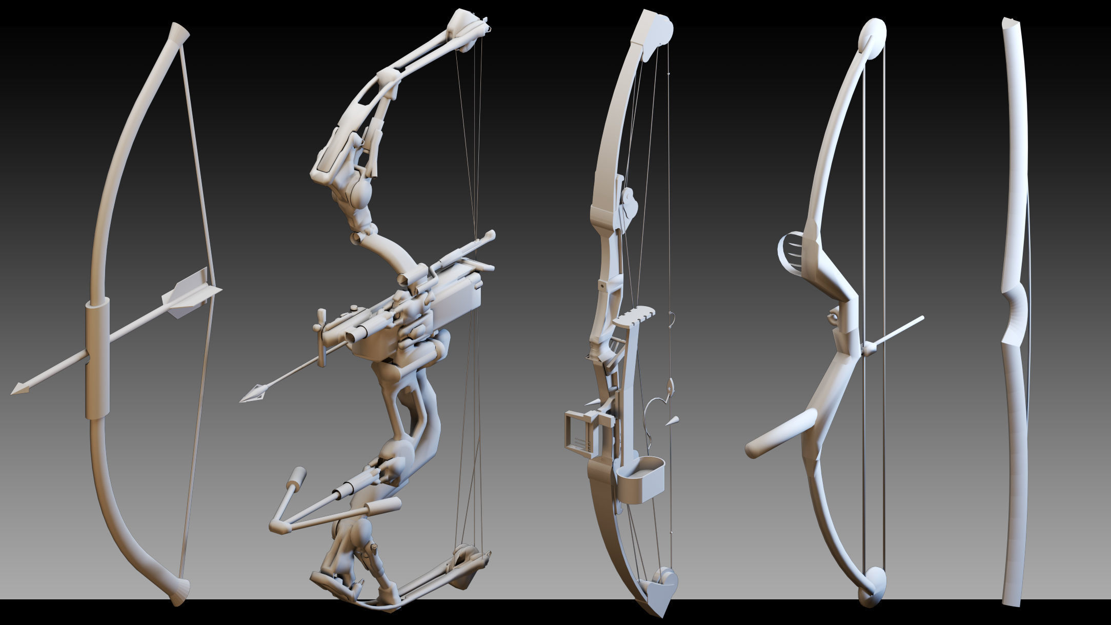 3D model 87 Bows and Arrows- Kitbash- High detail 3d models VR / AR ...