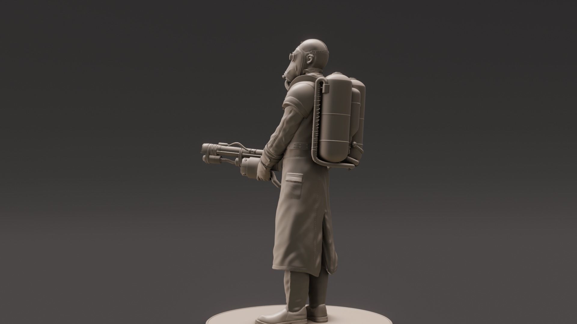 Steampunk Flame Thrower Miniature Figure 3d print 3D model 3D printable ...