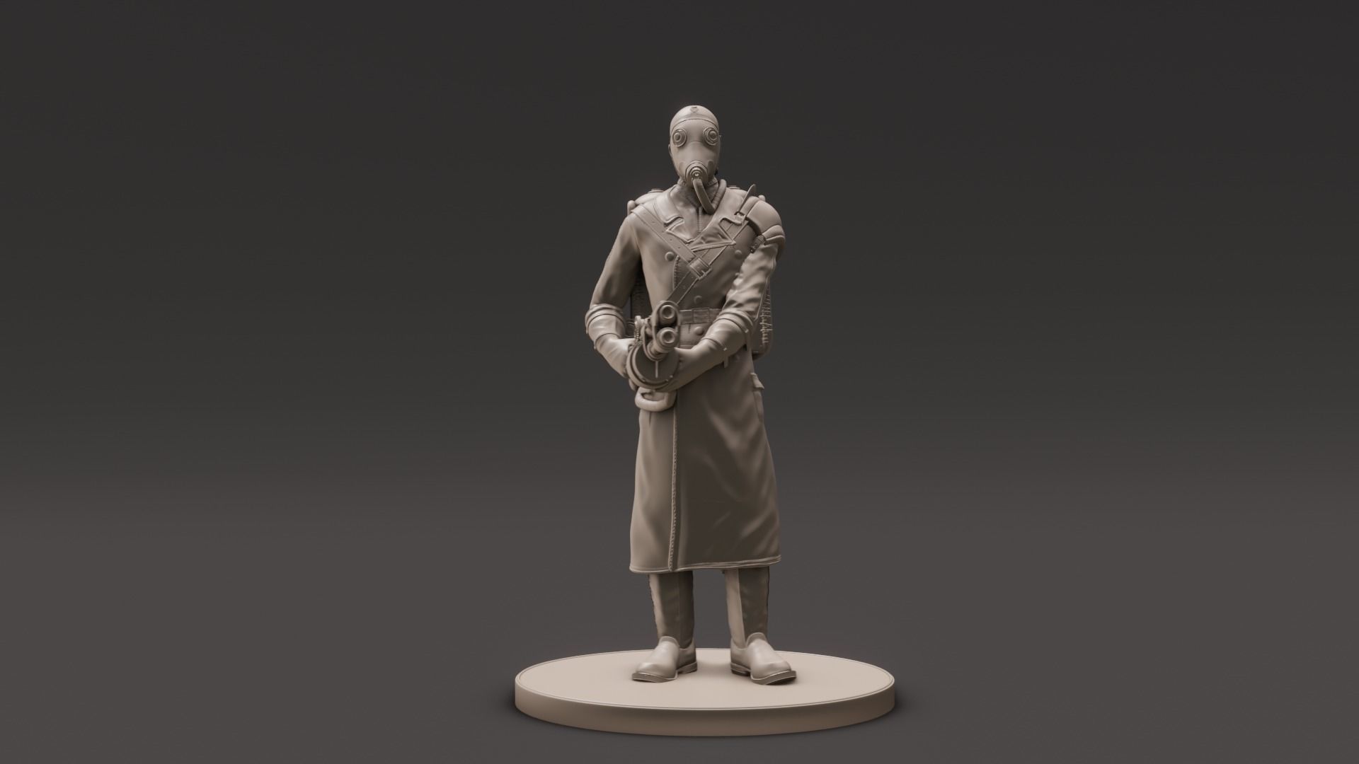 Steampunk Flame Thrower Miniature Figure 3d print 3D model 3D printable ...