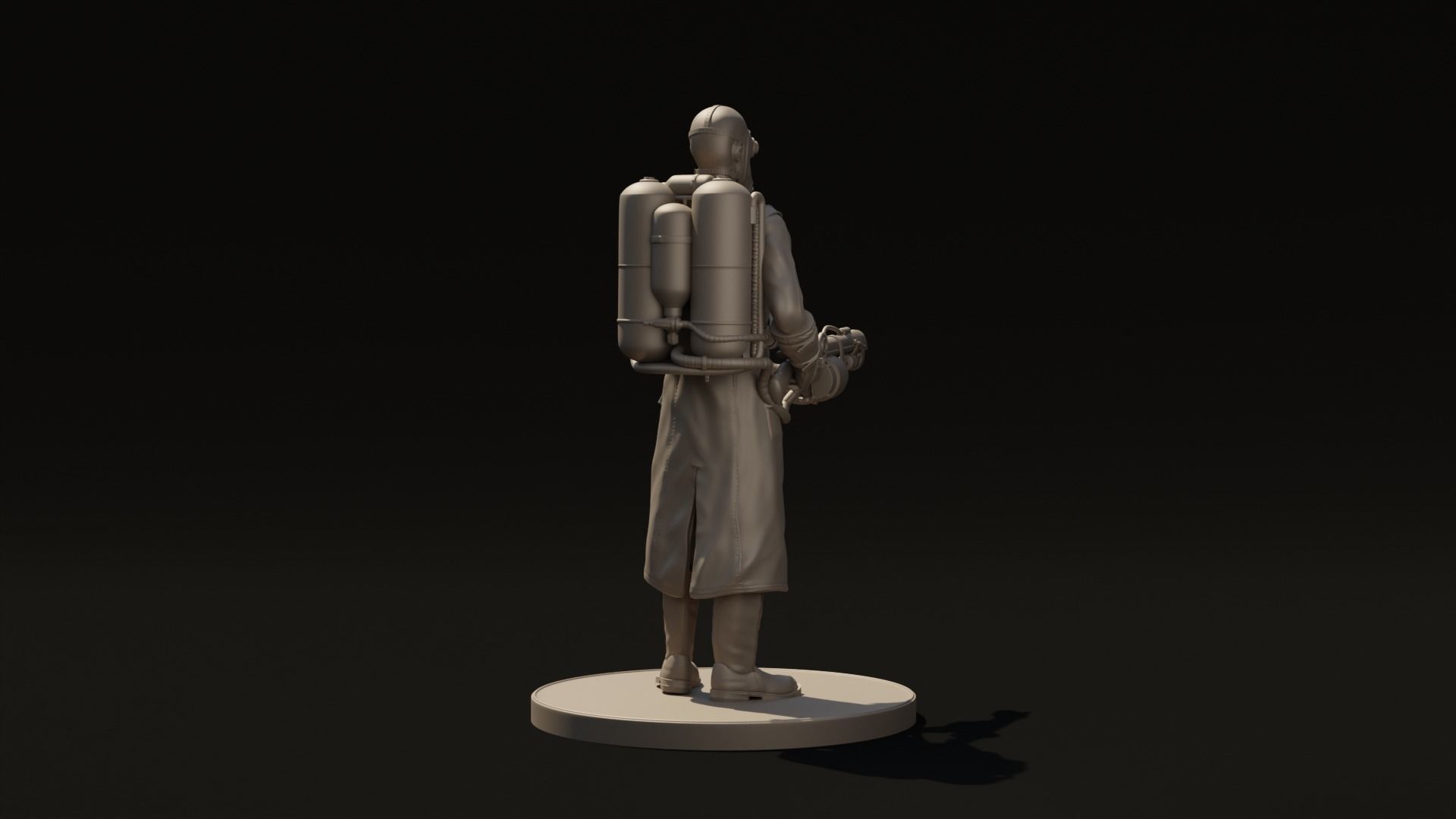 Steampunk Flame Thrower Miniature Figure 3d print 3D model 3D printable ...
