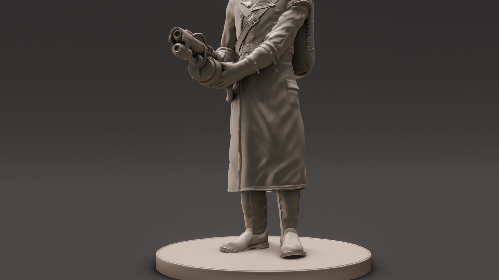 Steampunk Flame Thrower Miniature Figure 3d print 3D model 3D printable ...
