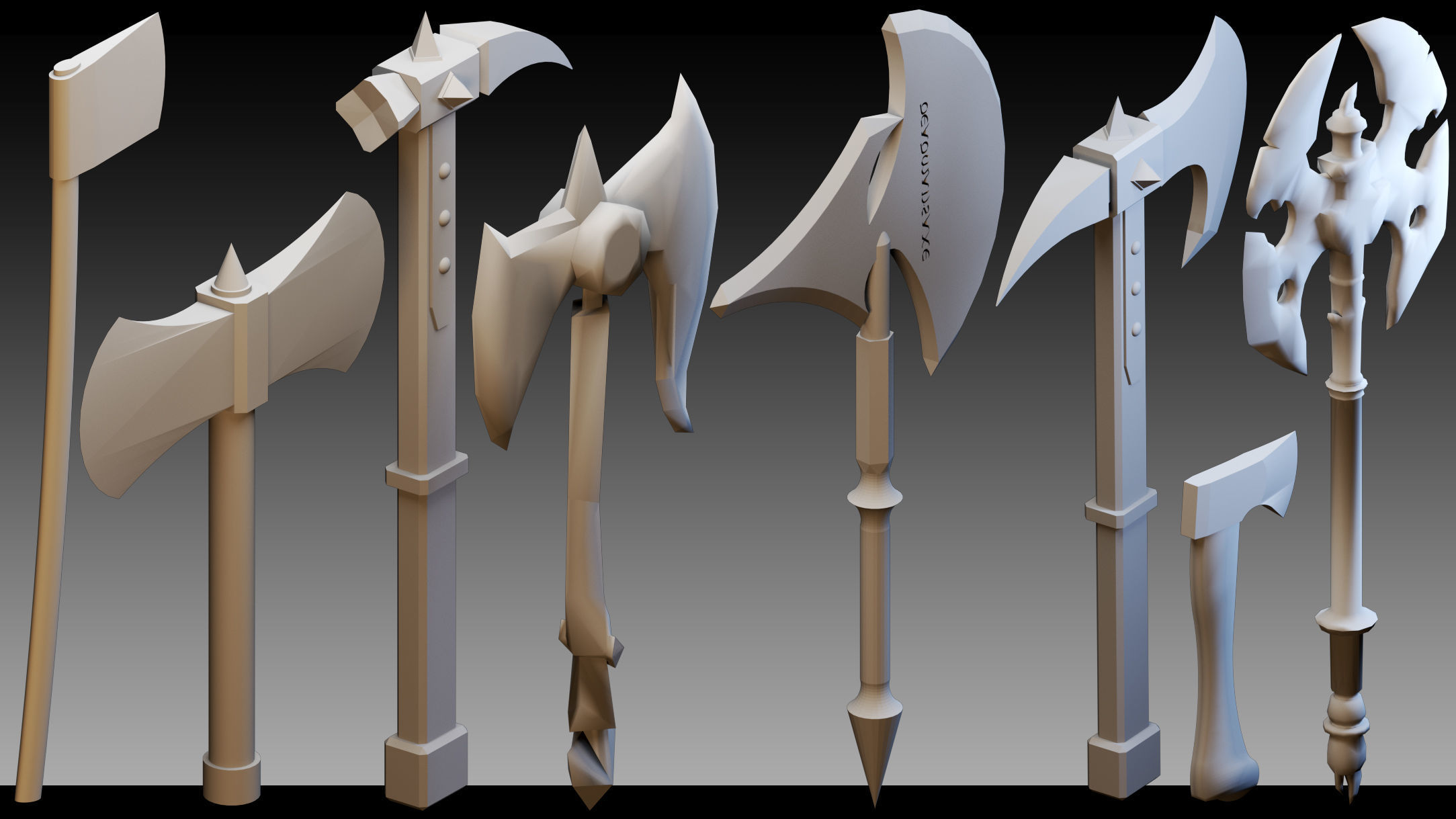 100 Axes- Kitbash- High detail 3d models 3D model | CGTrader