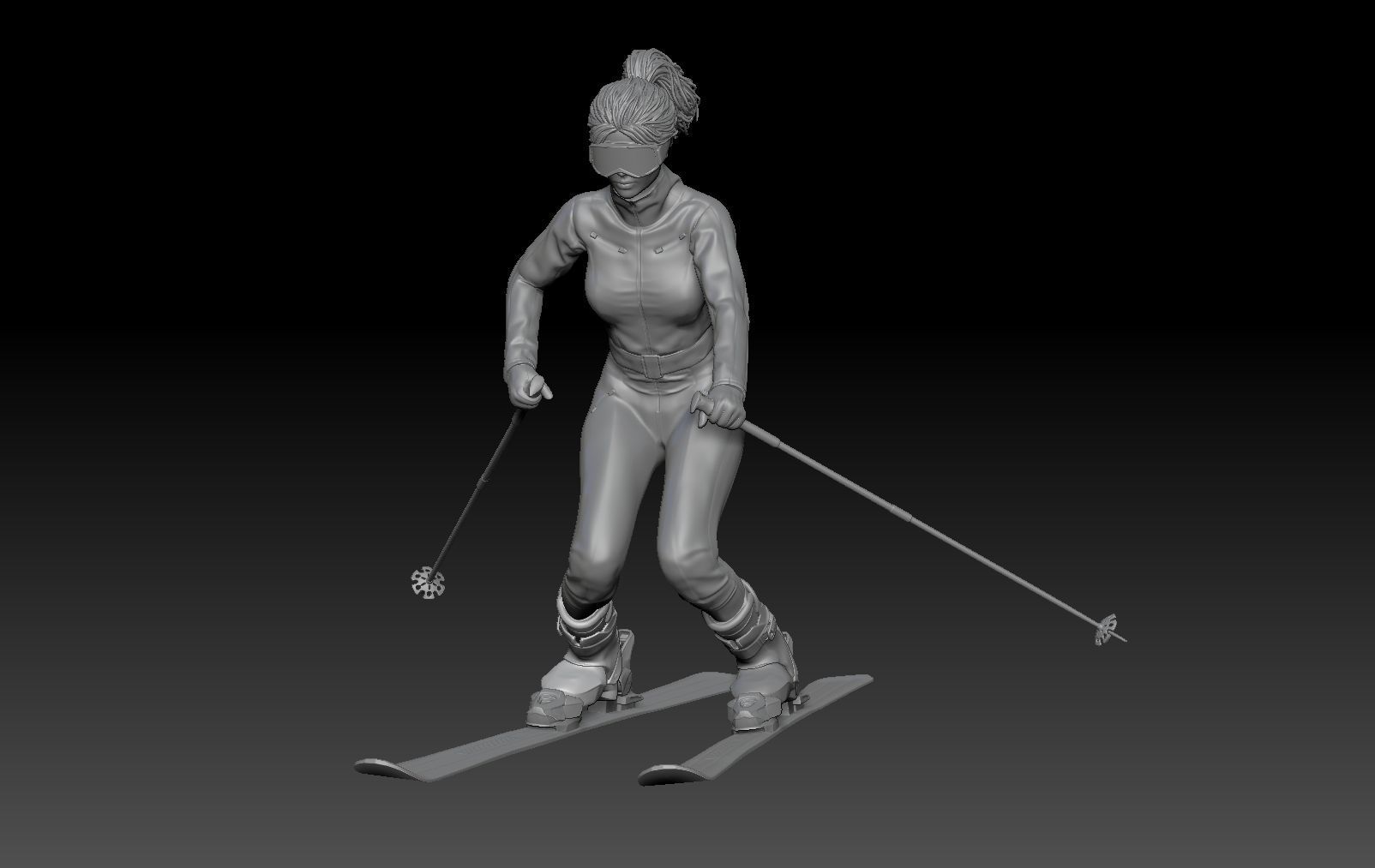 SKI GIRL 1 3D model 3D printable | CGTrader
