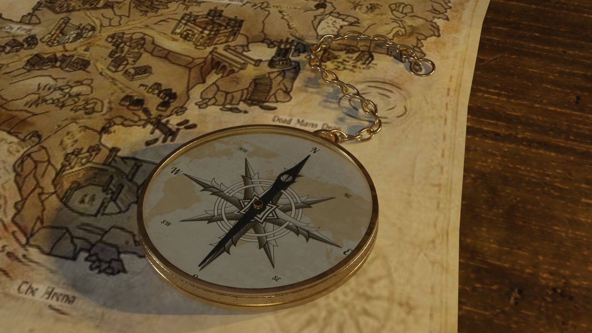 3D model Gravered Golden Compass VR / AR / low-poly | CGTrader