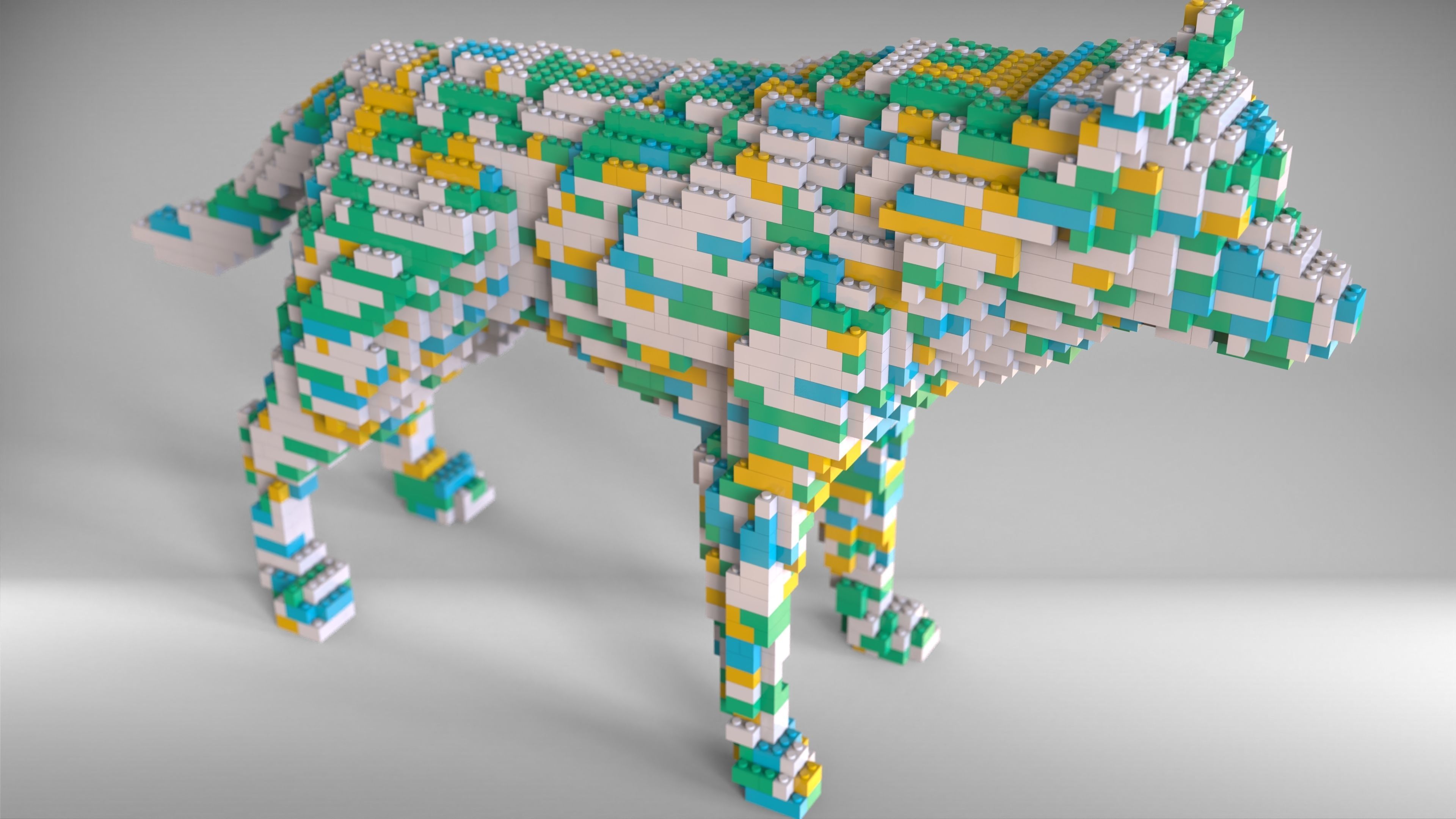 Lego Dog Sculpture - decorative art 3D model | CGTrader