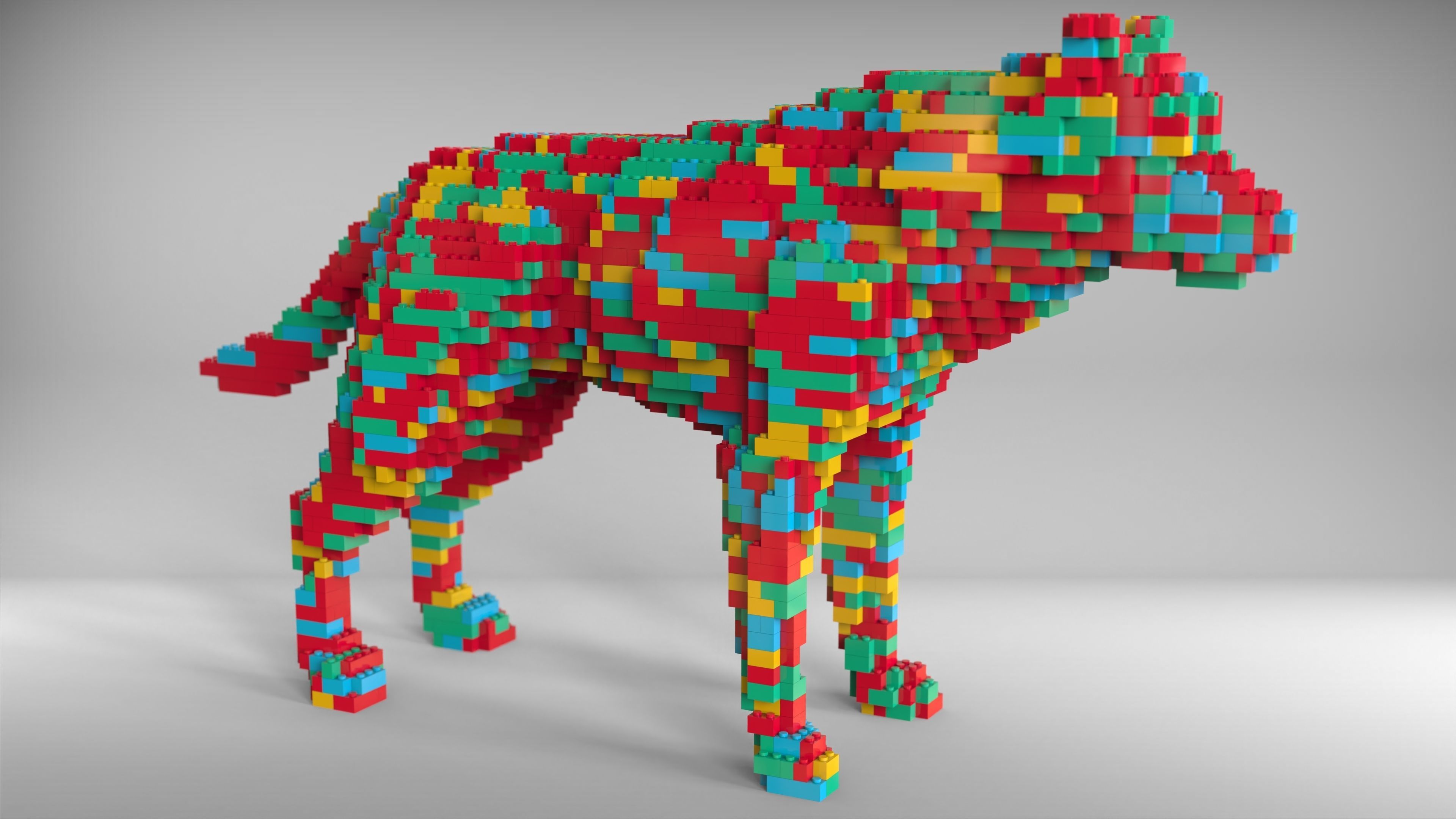 Lego Dog Sculpture - decorative art 3D model | CGTrader