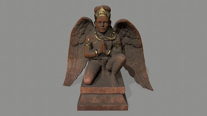 3D model Angel egyptian statue with wings VR / AR / low-poly | CGTrader