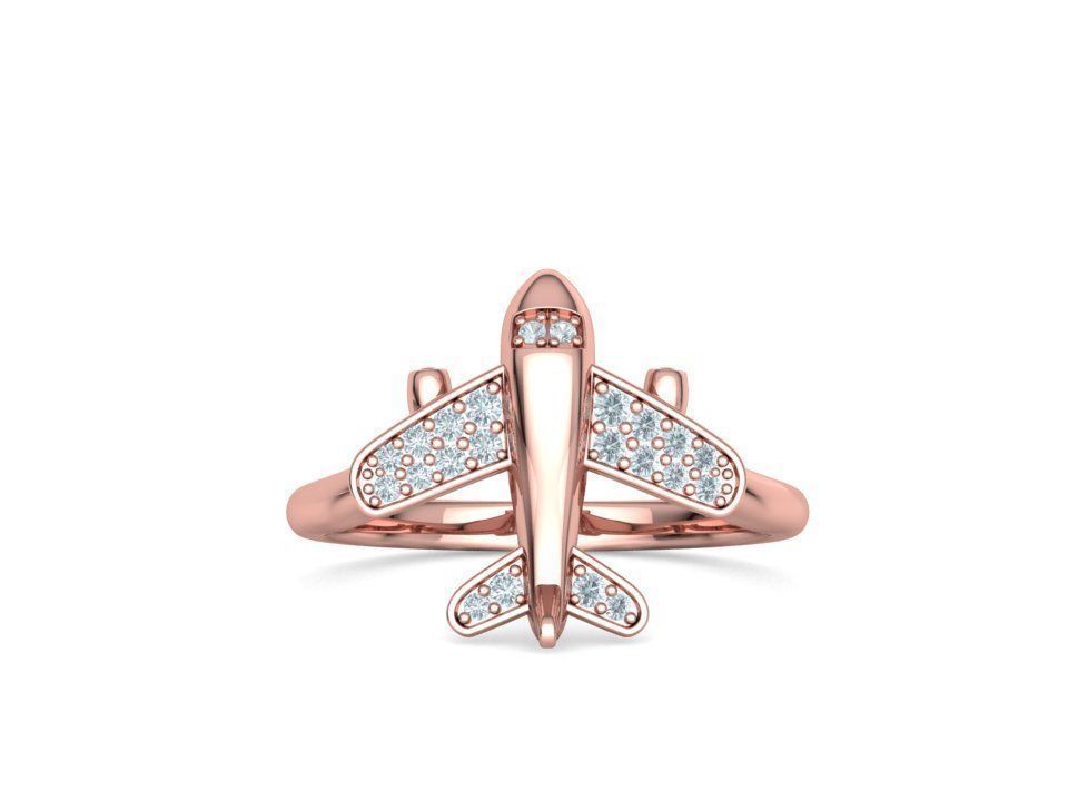 Airplane Diamond Ring 3dprint model Own design 3D model 3D printable ...