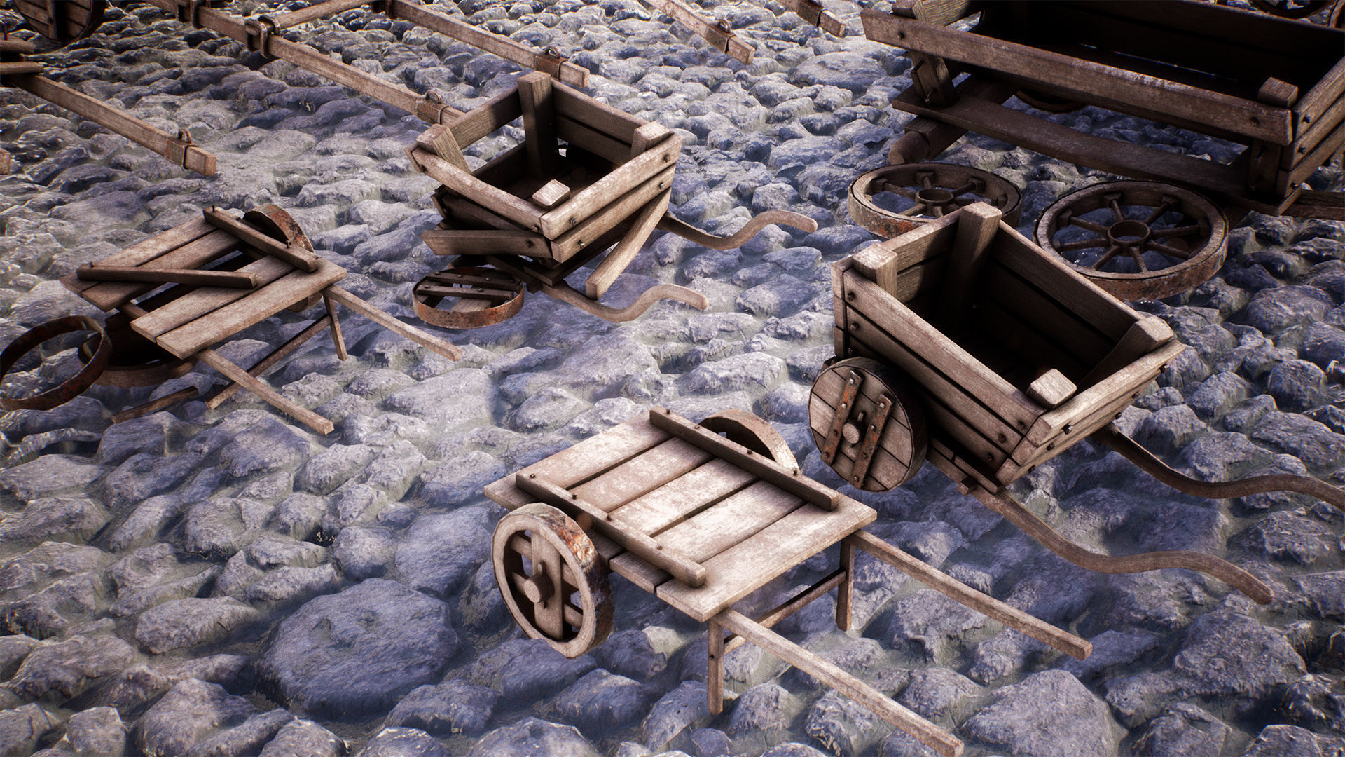 3D model Medieval Carts 10 Variations VR / AR / low-poly | CGTrader