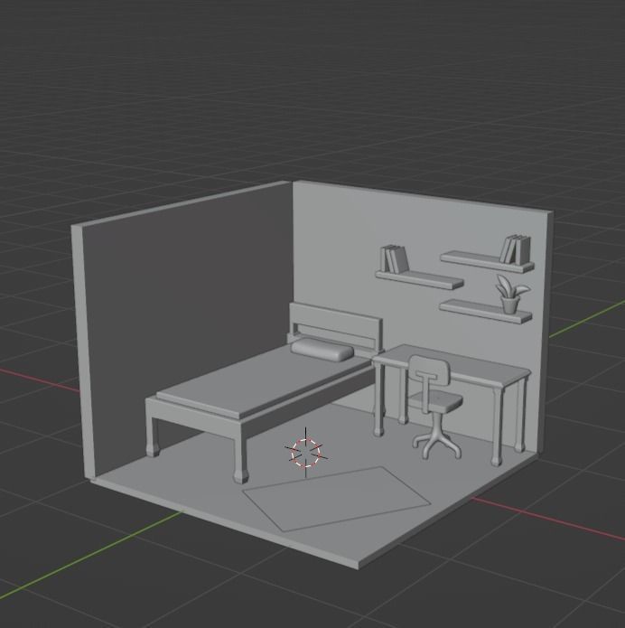 Simple Bedroom model 3D model | CGTrader