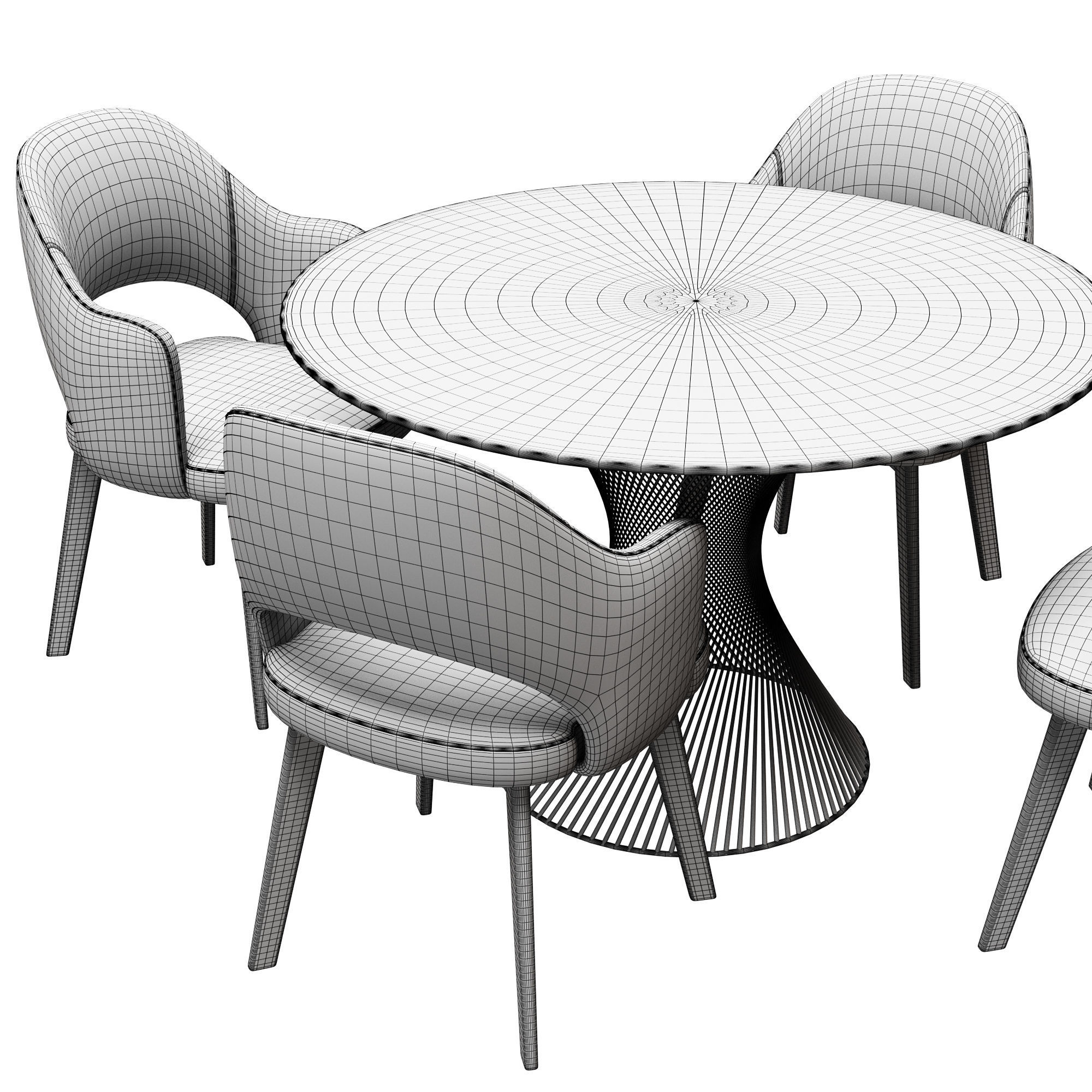 Colette Baxter Arm Dining Chair Set 3D model | CGTrader