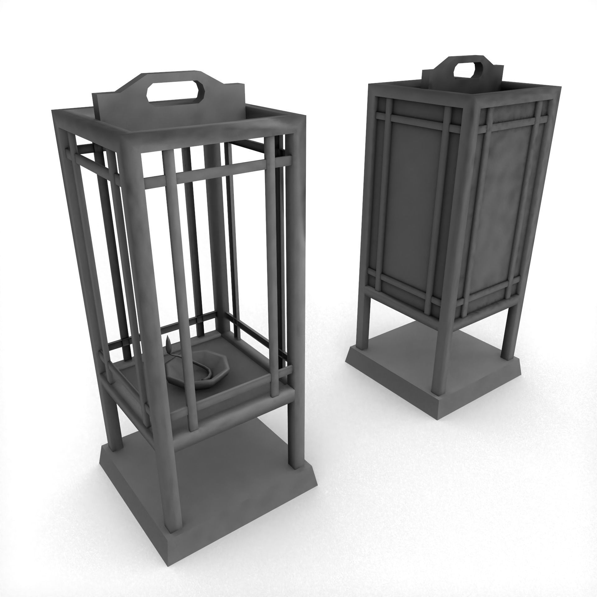 3D model Japanese Traditional Andon Lamp VR / AR / low-poly | CGTrader