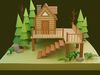 3D model Low-poly House cabin in woods VR / AR / low-poly | CGTrader