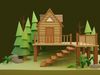 3D model Low-poly House cabin in woods VR / AR / low-poly | CGTrader