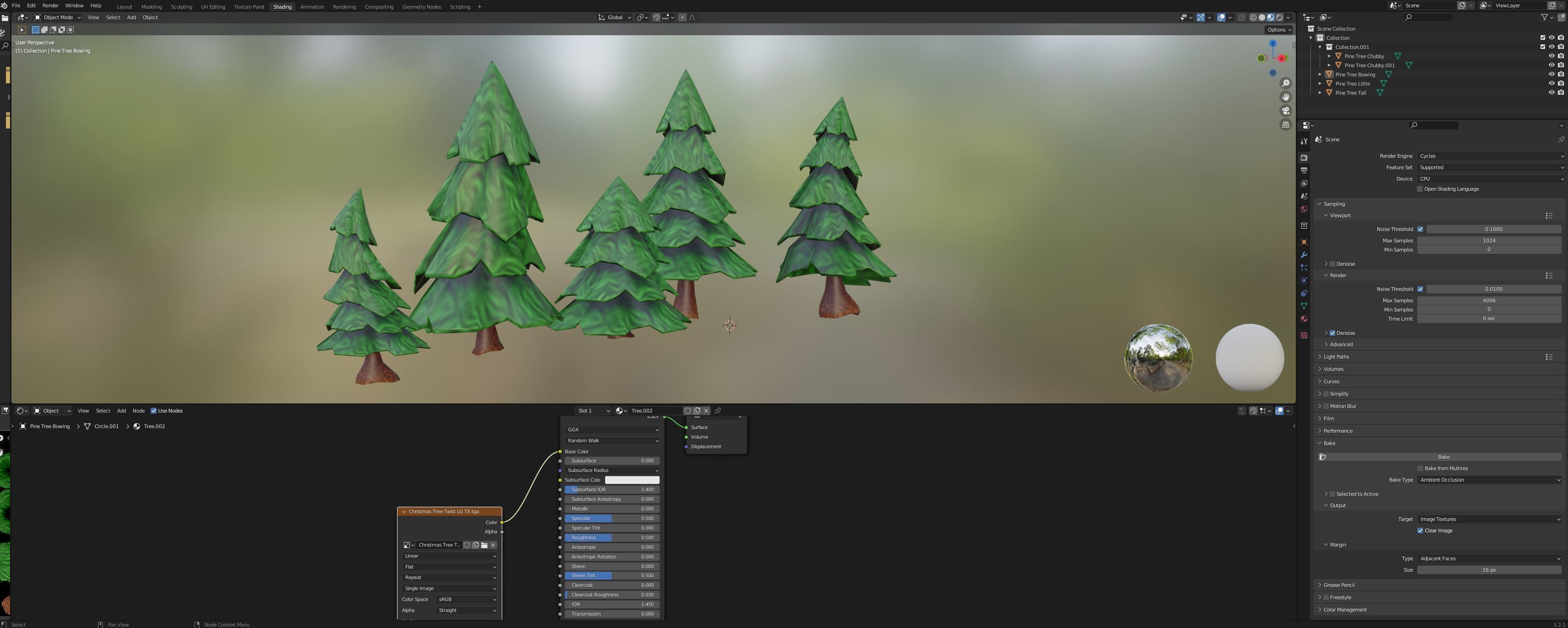 3D model Cartoon Christmas Trees VR / AR / low-poly | CGTrader