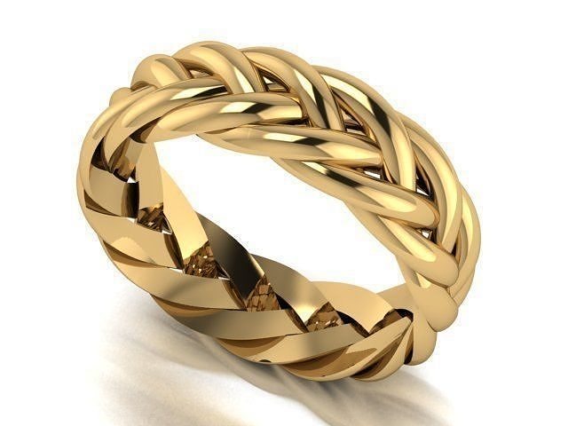 Rings braided gold wedding ring 3D model 3D printable | CGTrader