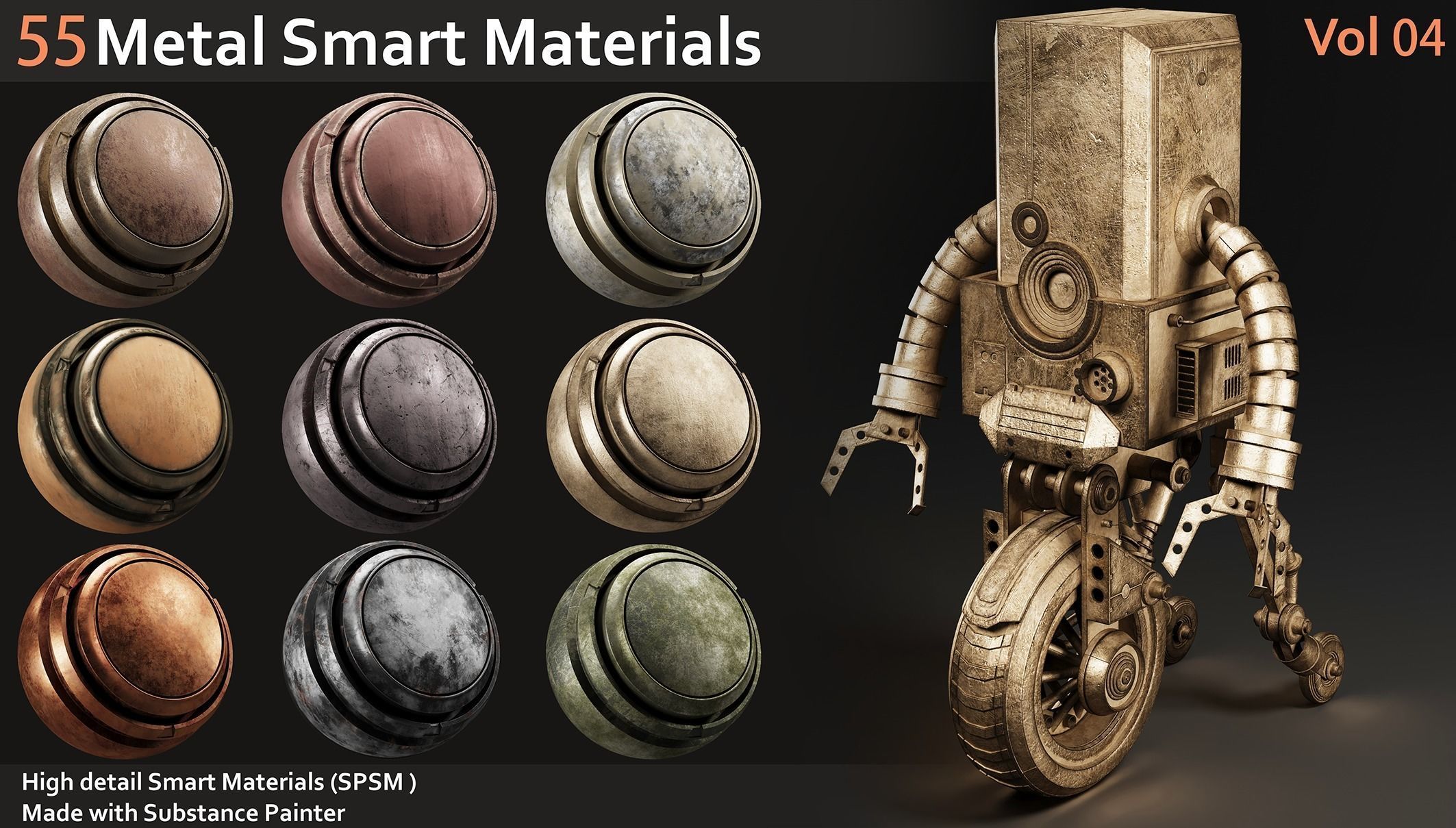 55 Metal Smart Materials Vol4 Texture | CGTrader