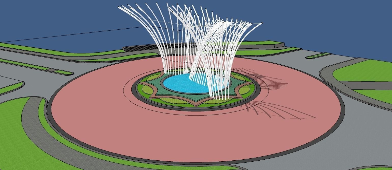 Round About steel pipe Artwork Sketchup dan 3d autocad 3D model | CGTrader