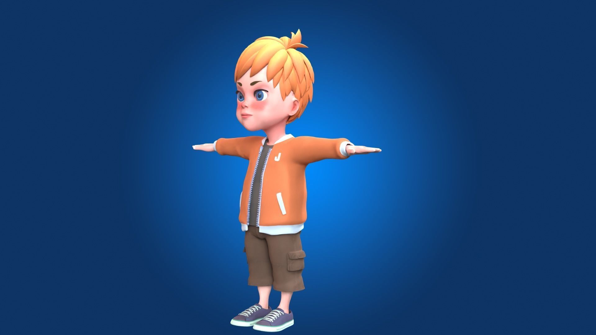 3D model cartoon Boy Rigged 3D model VR / AR / low-poly rigged animated ...