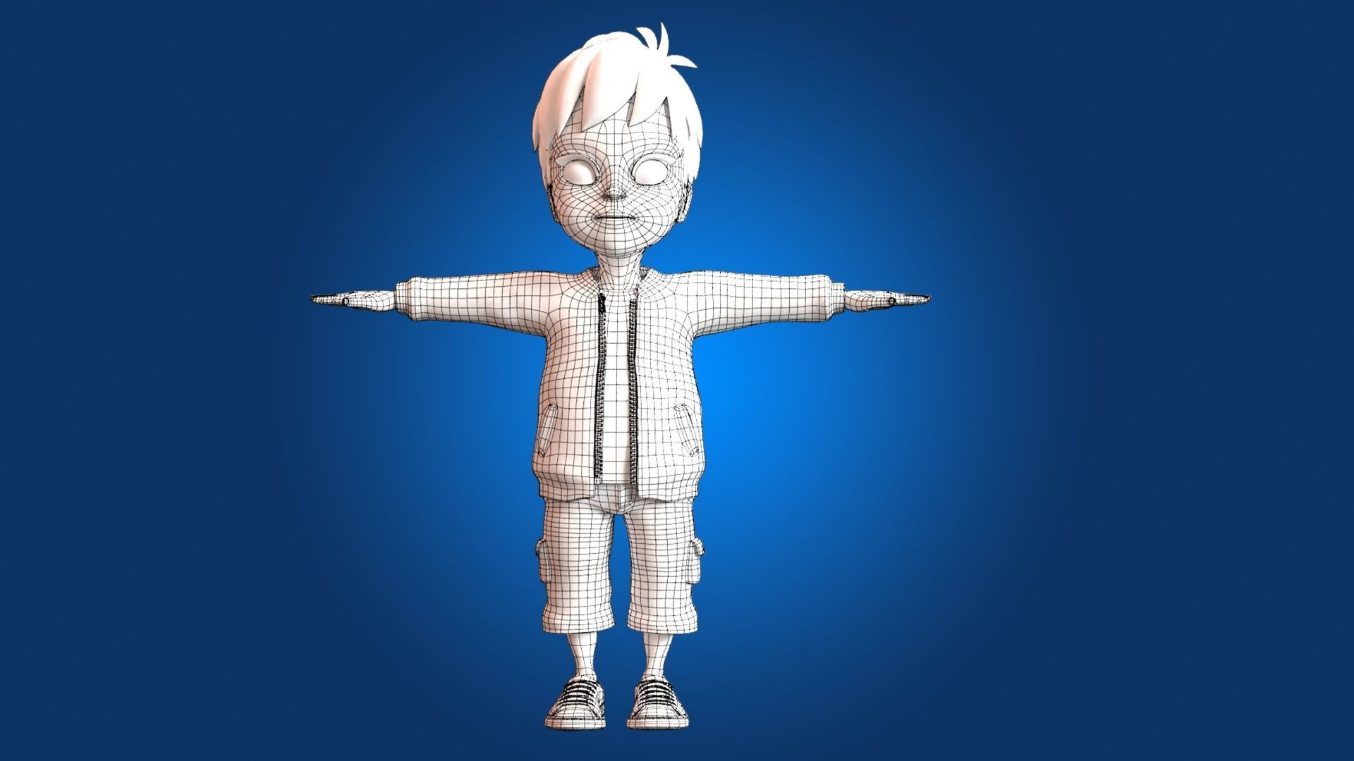 3D model cartoon Boy Rigged 3D model VR / AR / low-poly rigged animated ...