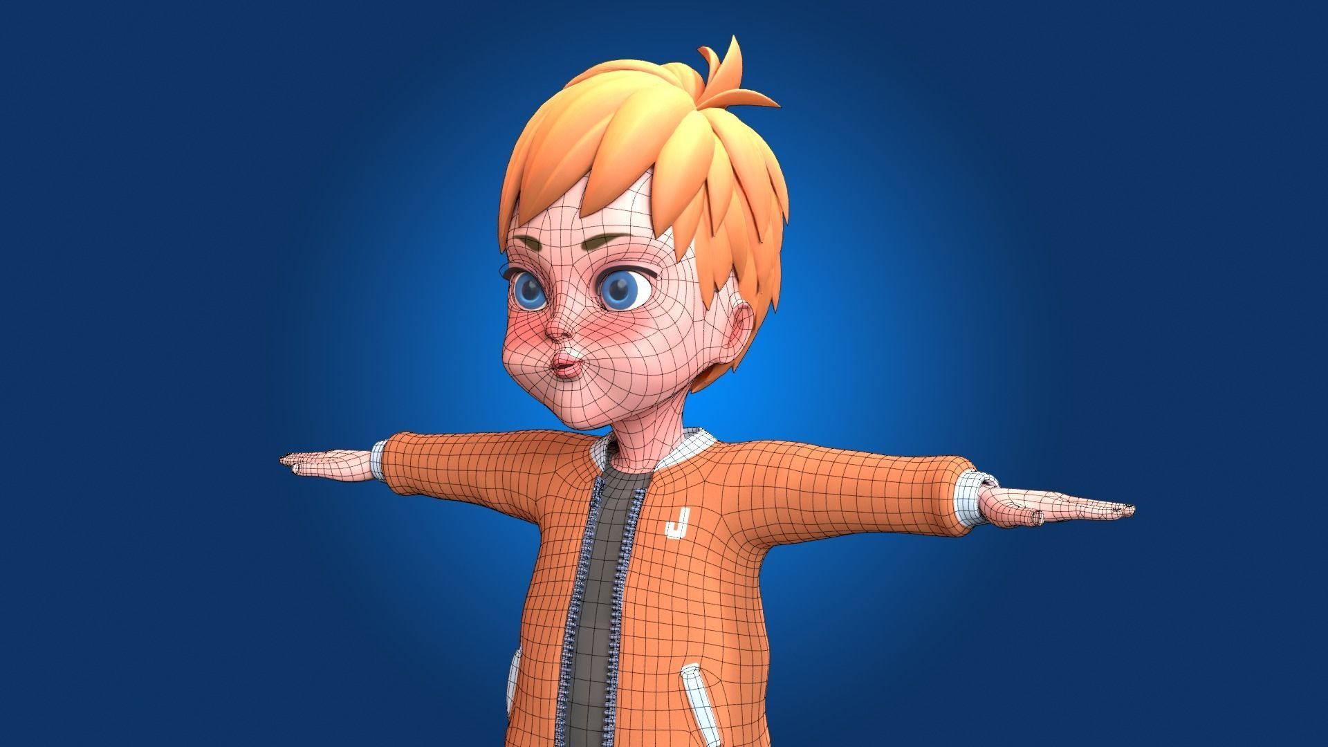 3D model cartoon Boy Rigged 3D model VR / AR / low-poly rigged animated ...