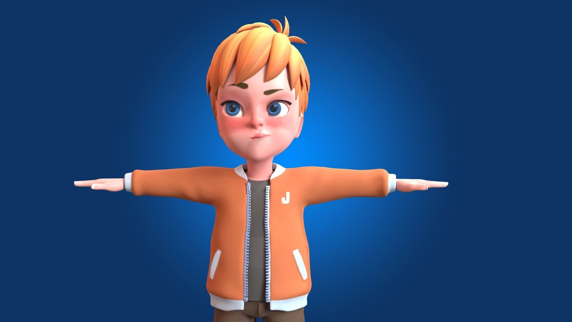 3D model cartoon Boy Rigged 3D model VR / AR / low-poly rigged animated ...
