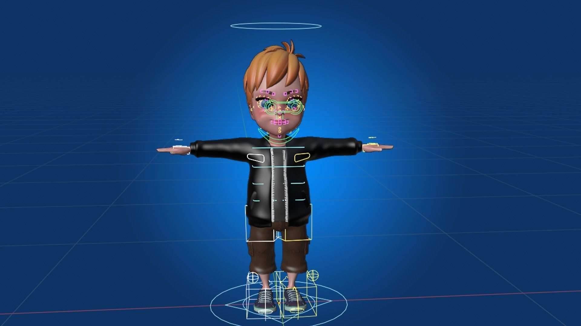 3D model cartoon Boy Rigged 3D model VR / AR / low-poly rigged animated ...