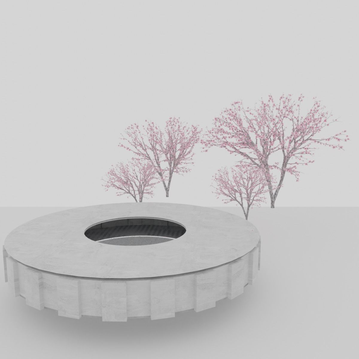 vr gallery model plus trees 3D model | CGTrader