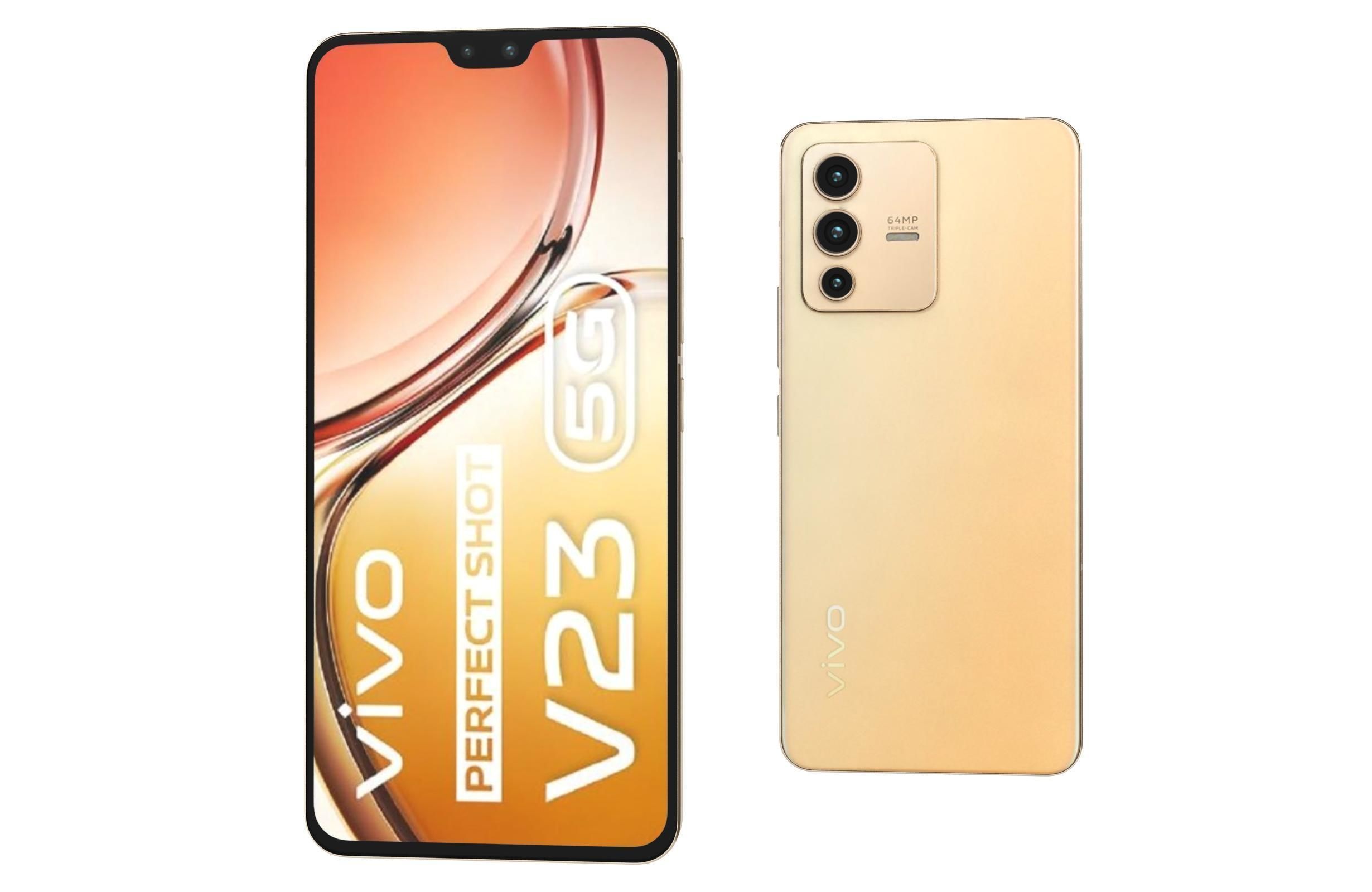 Vivo V23 5G Black And Gold 3D model | CGTrader