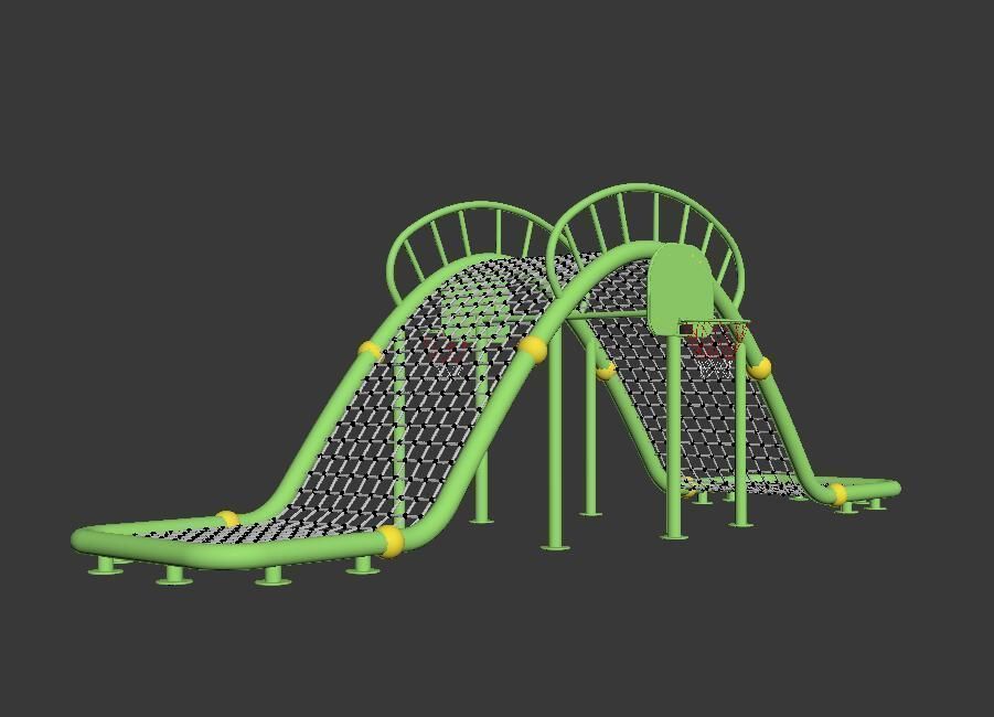 Children outdoor playground wave climbing net 3D model | CGTrader