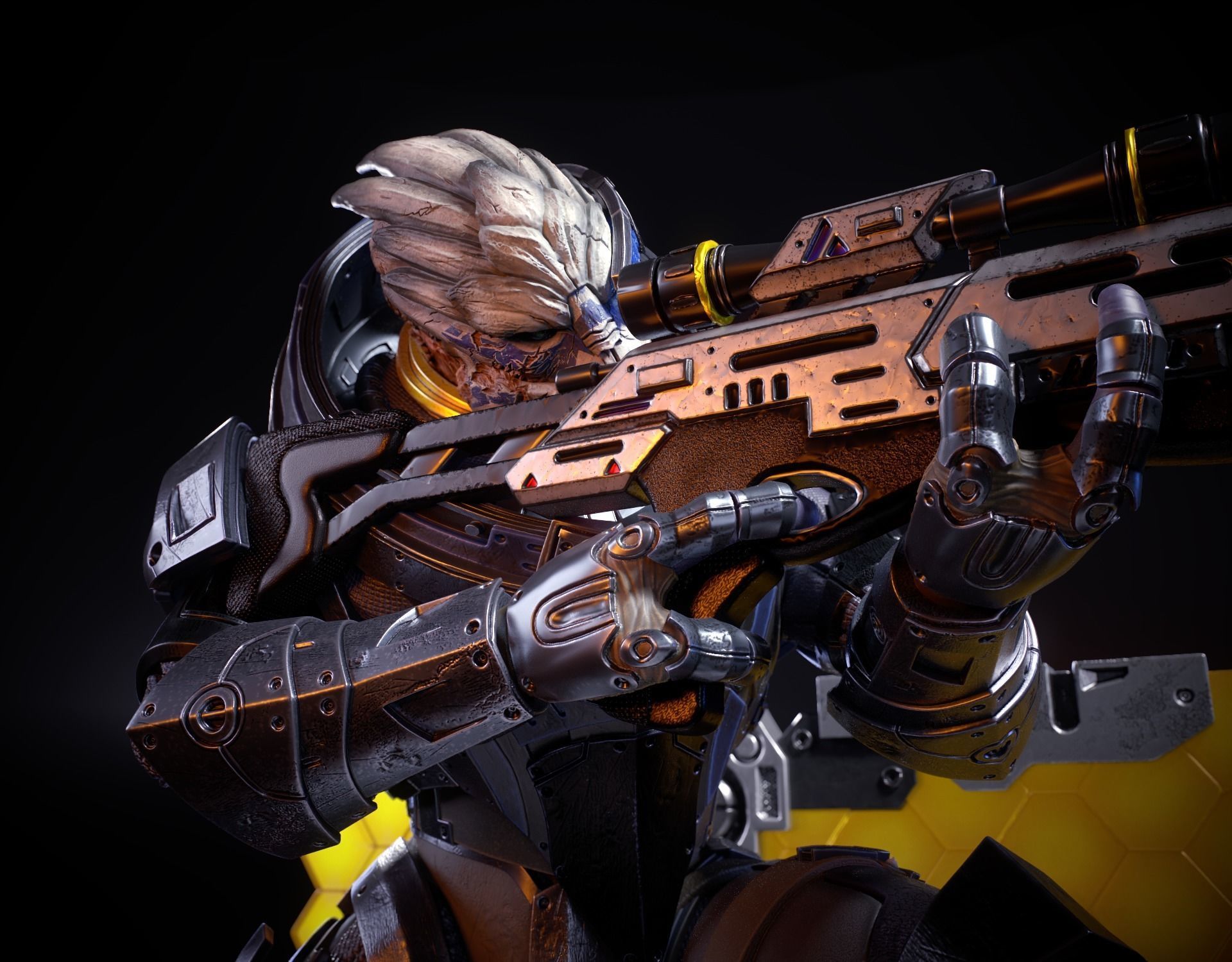 Mass Effect Fanart - Garrus Vakarian 3d print figurine 3D model 3D ...