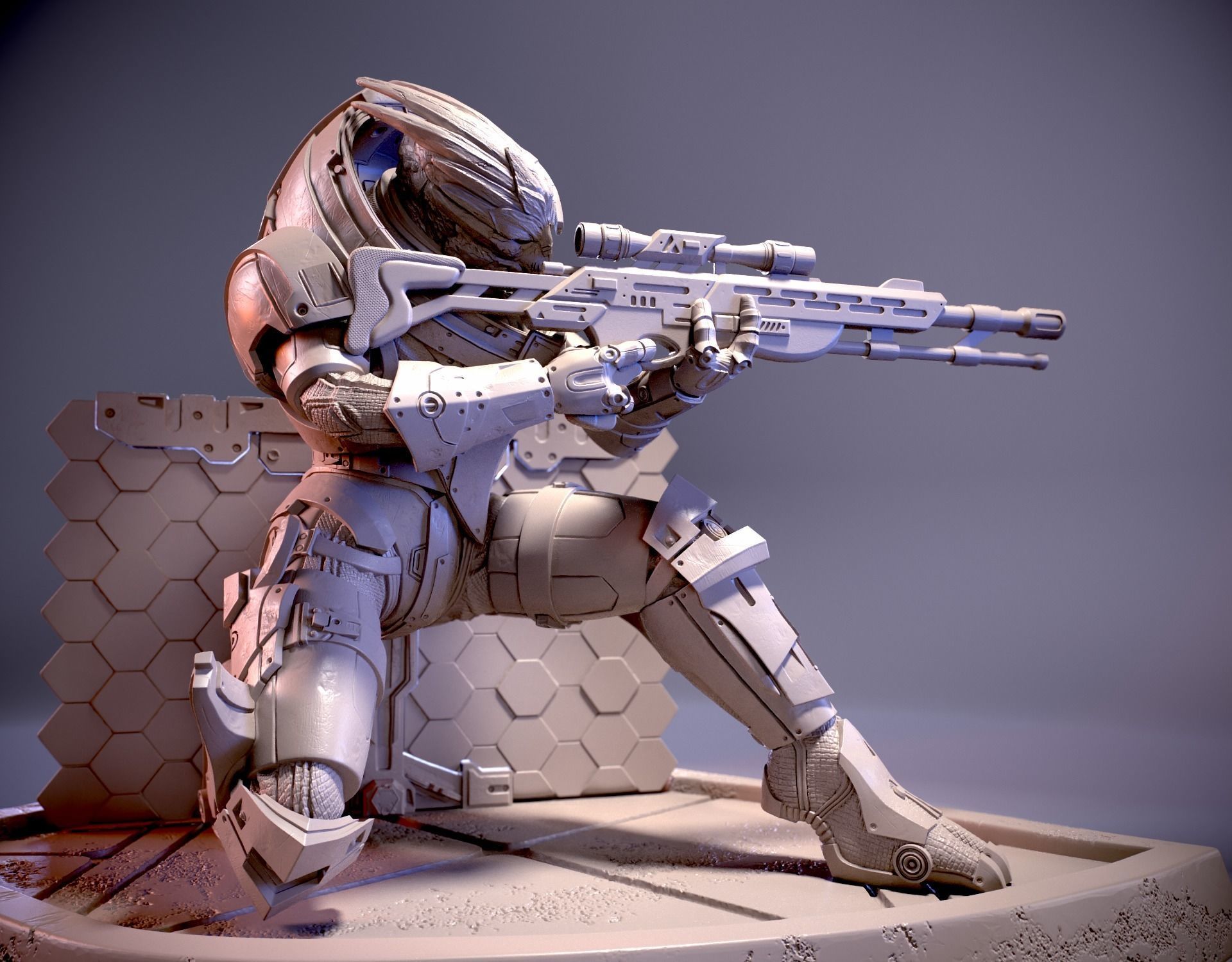 Mass Effect Fanart - Garrus Vakarian 3d print figurine 3D model 3D ...