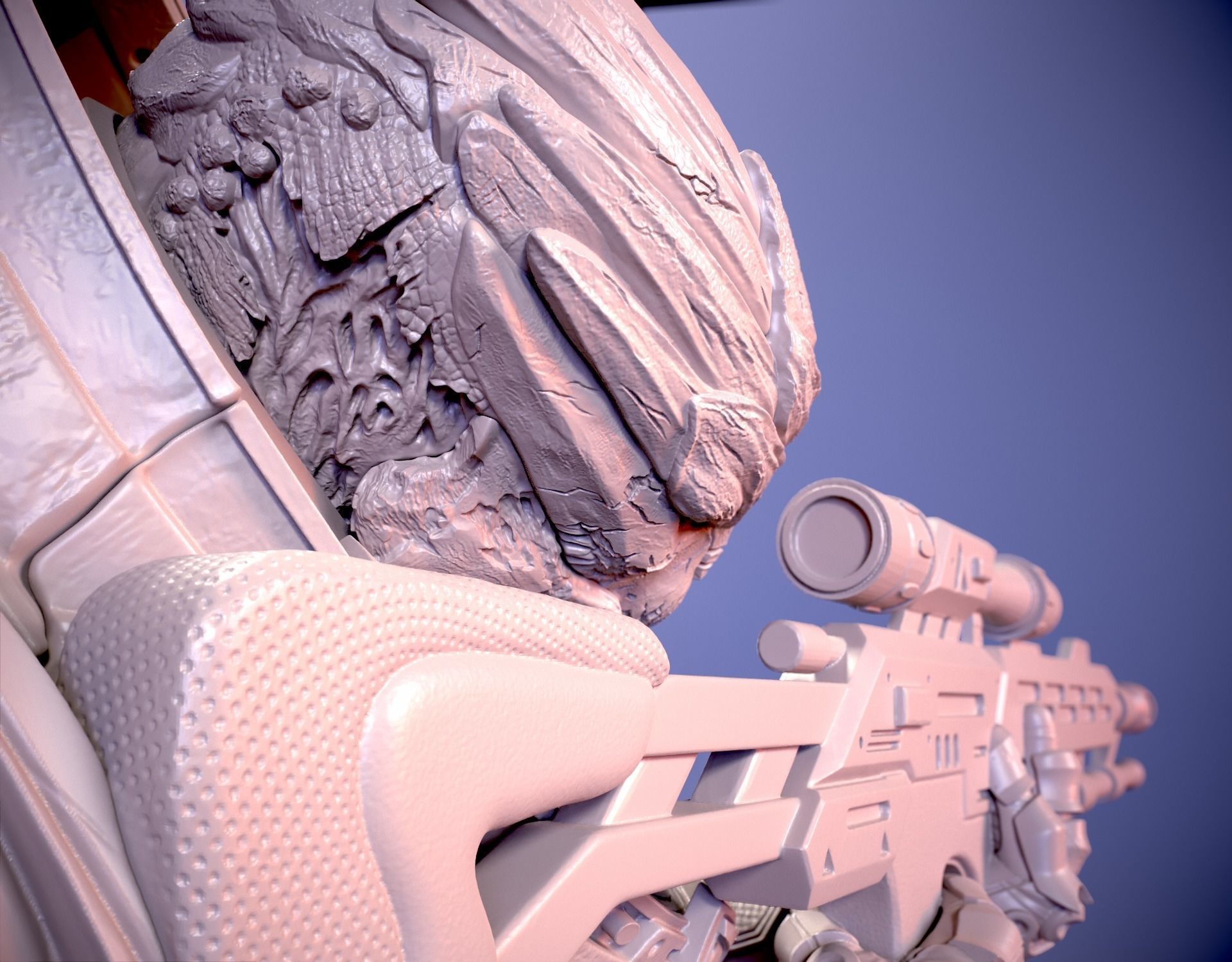 Mass Effect Fanart - Garrus Vakarian 3d print figurine 3D model 3D ...